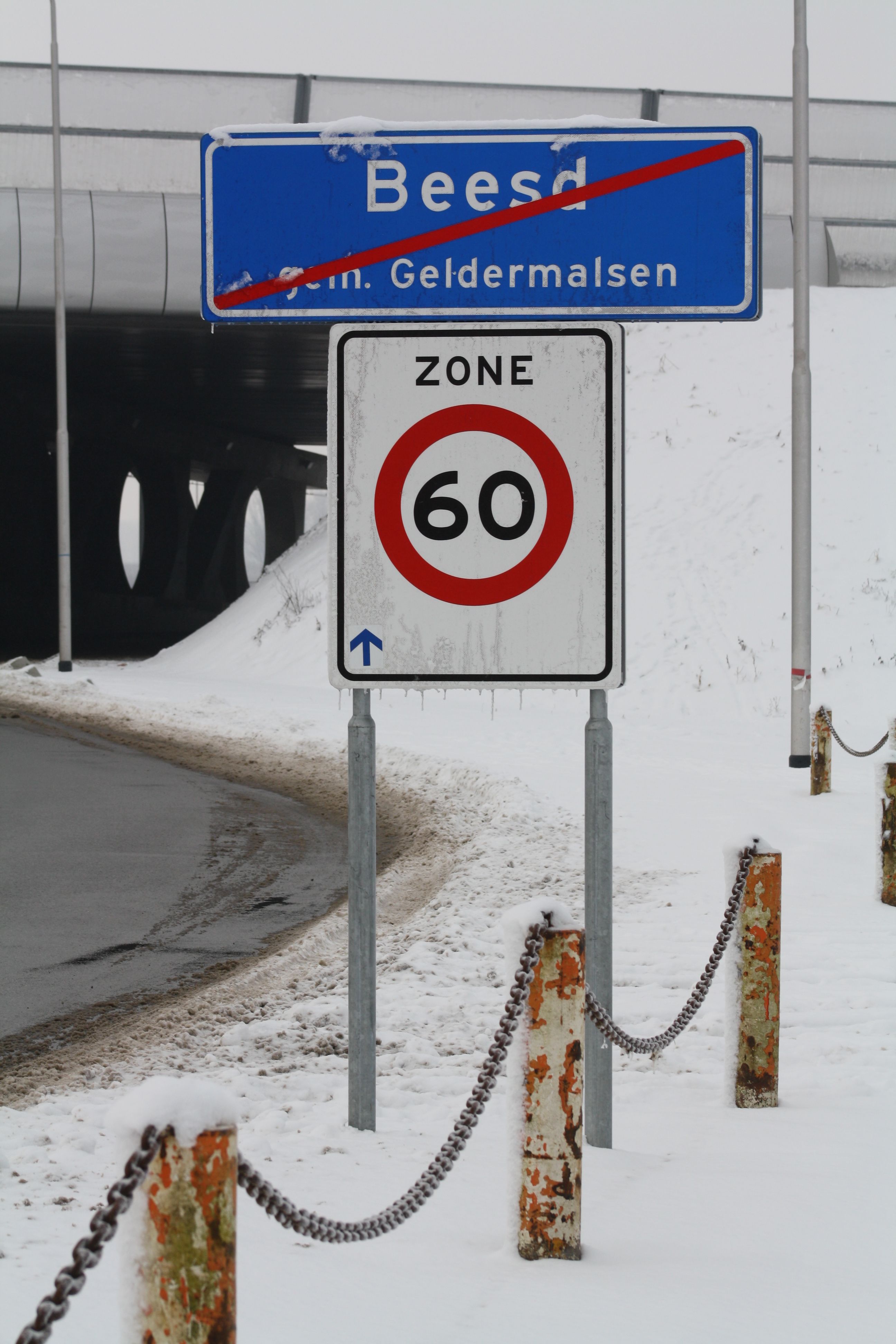 Winter Scene with Street Signs in Beesd · Free Stock Photo