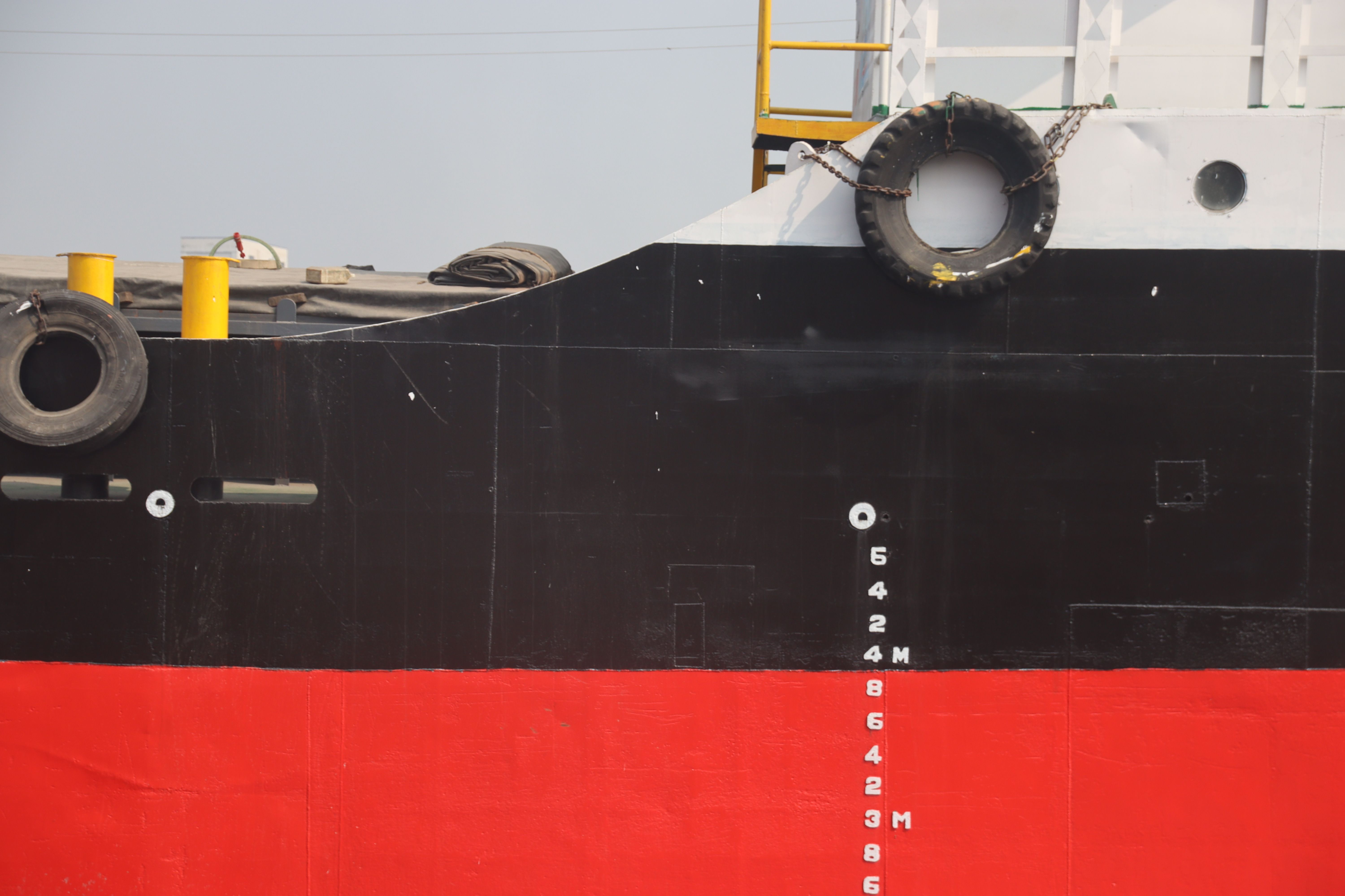 Close-up of a Ship's Hull with Load Line Markings · Free Stock Photo