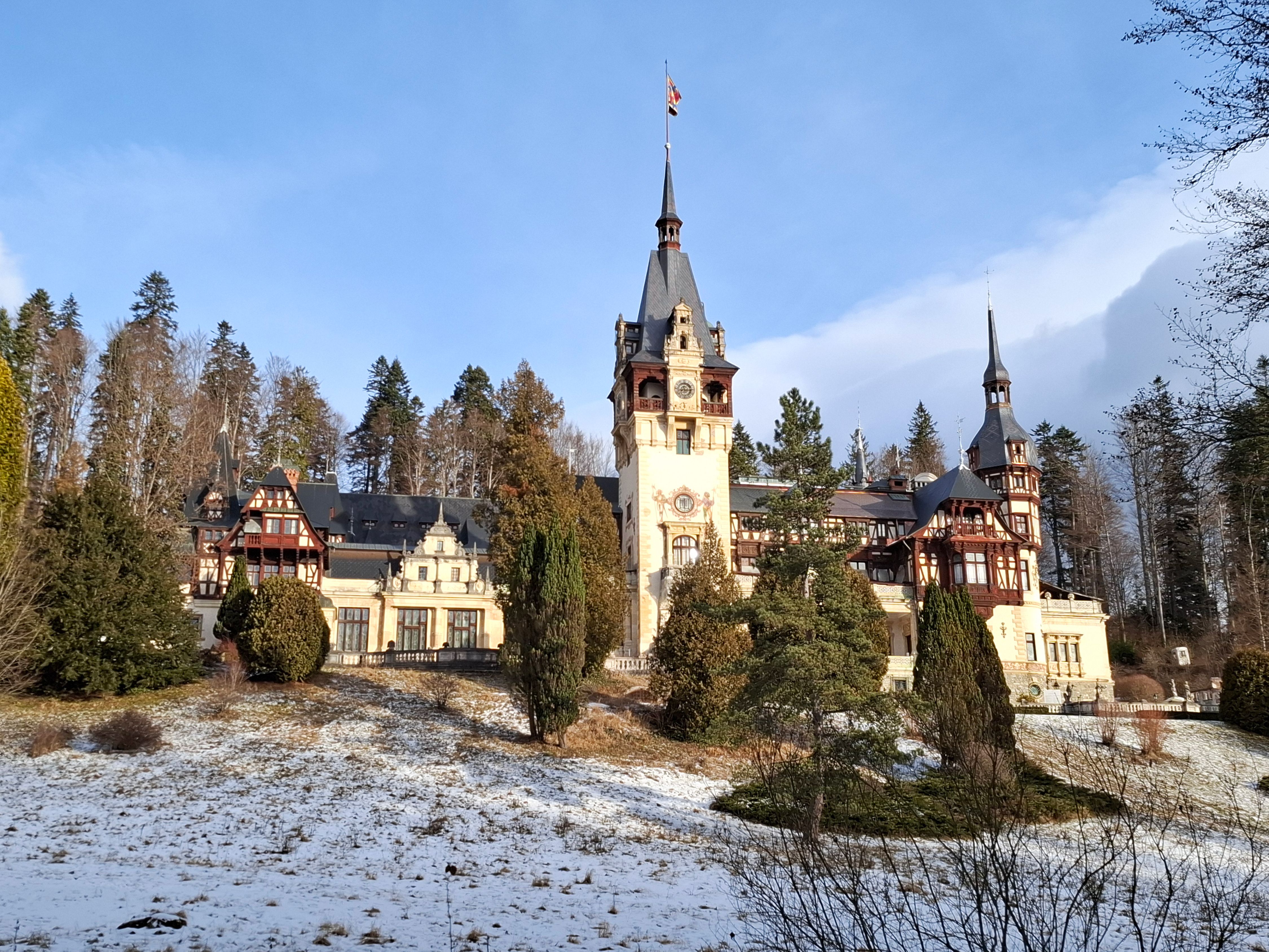Peles Castle in Winter Landscape · Free Stock Photo