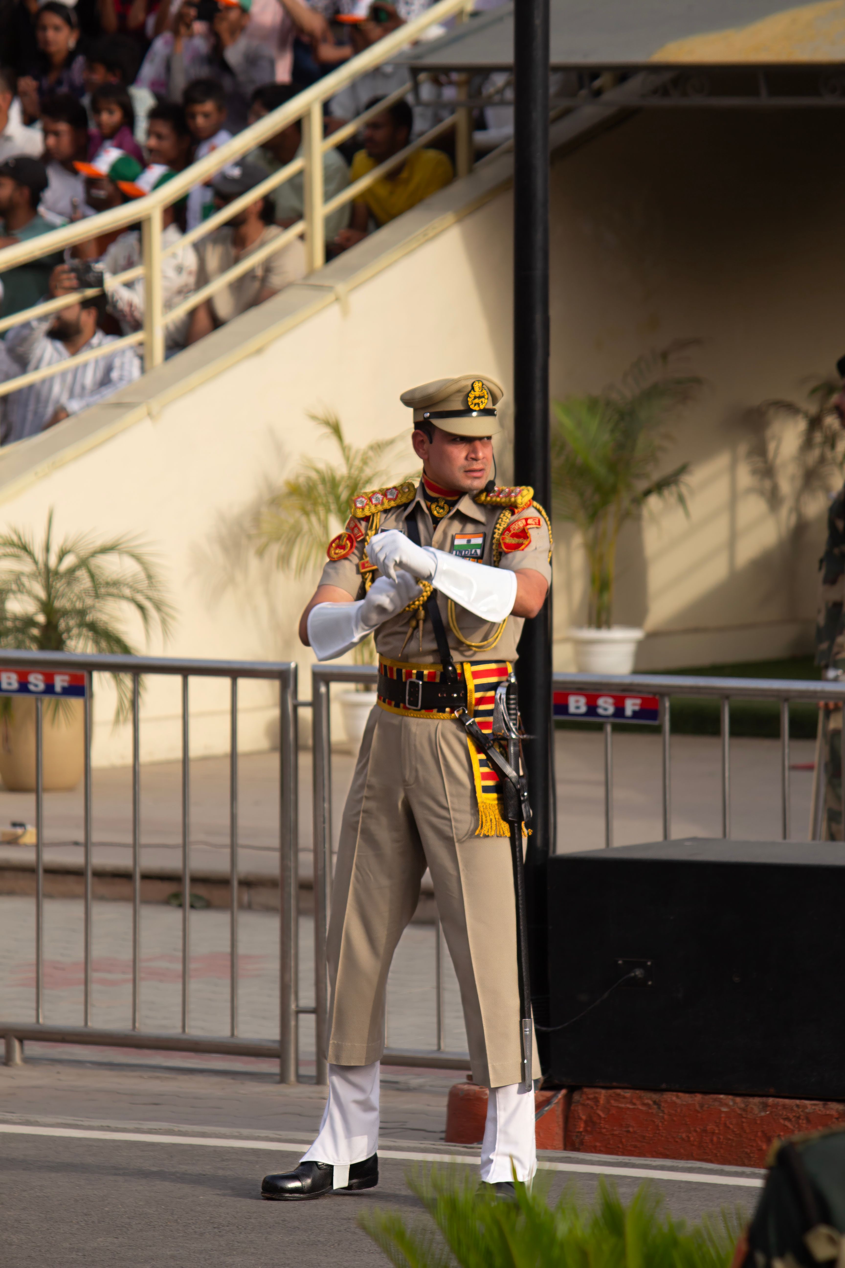 Indian Border Security Force Soldier at Wagah ceremony · Free Stock Photo
