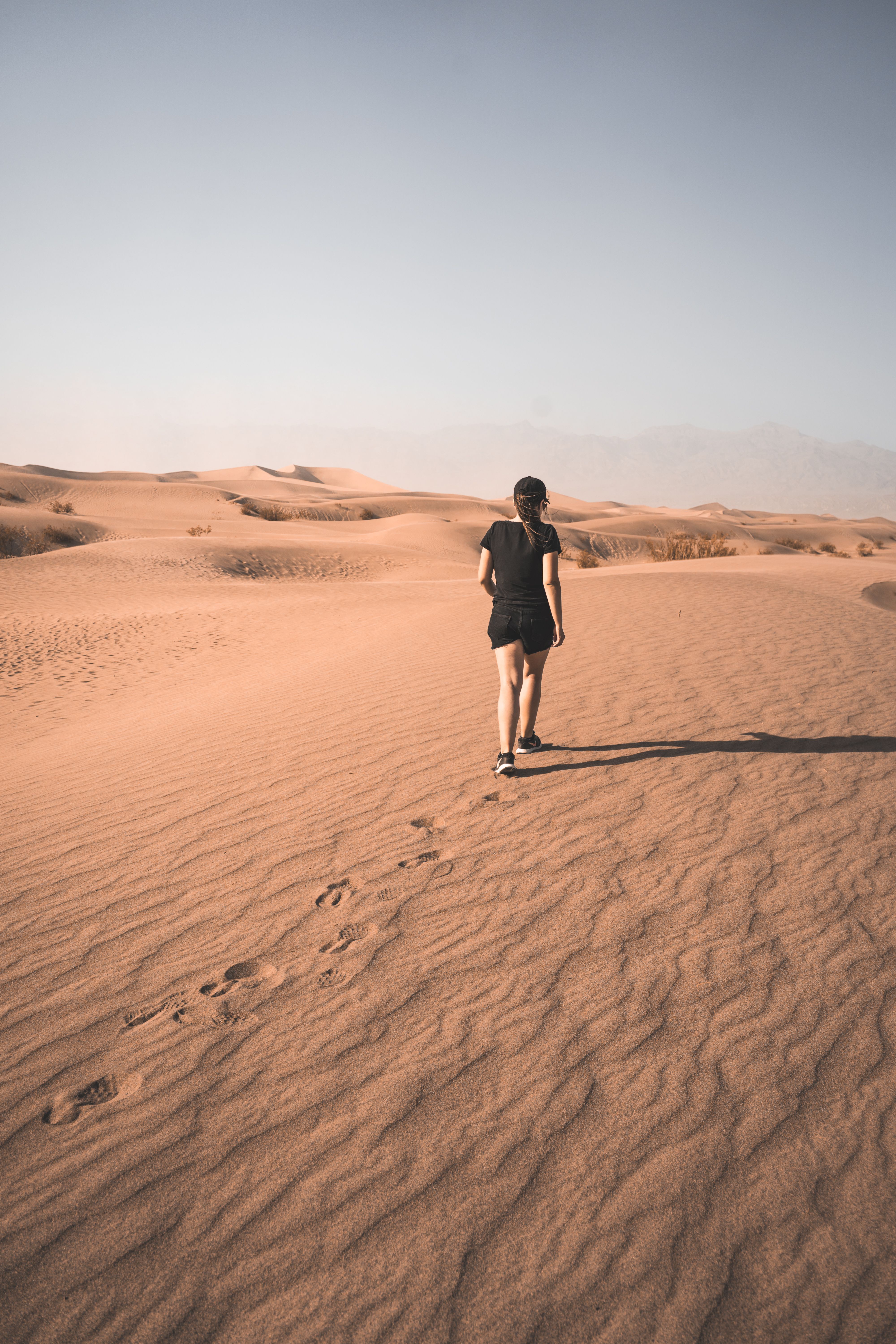 Solitary Walk in Desert Landscape · Free Stock Photo