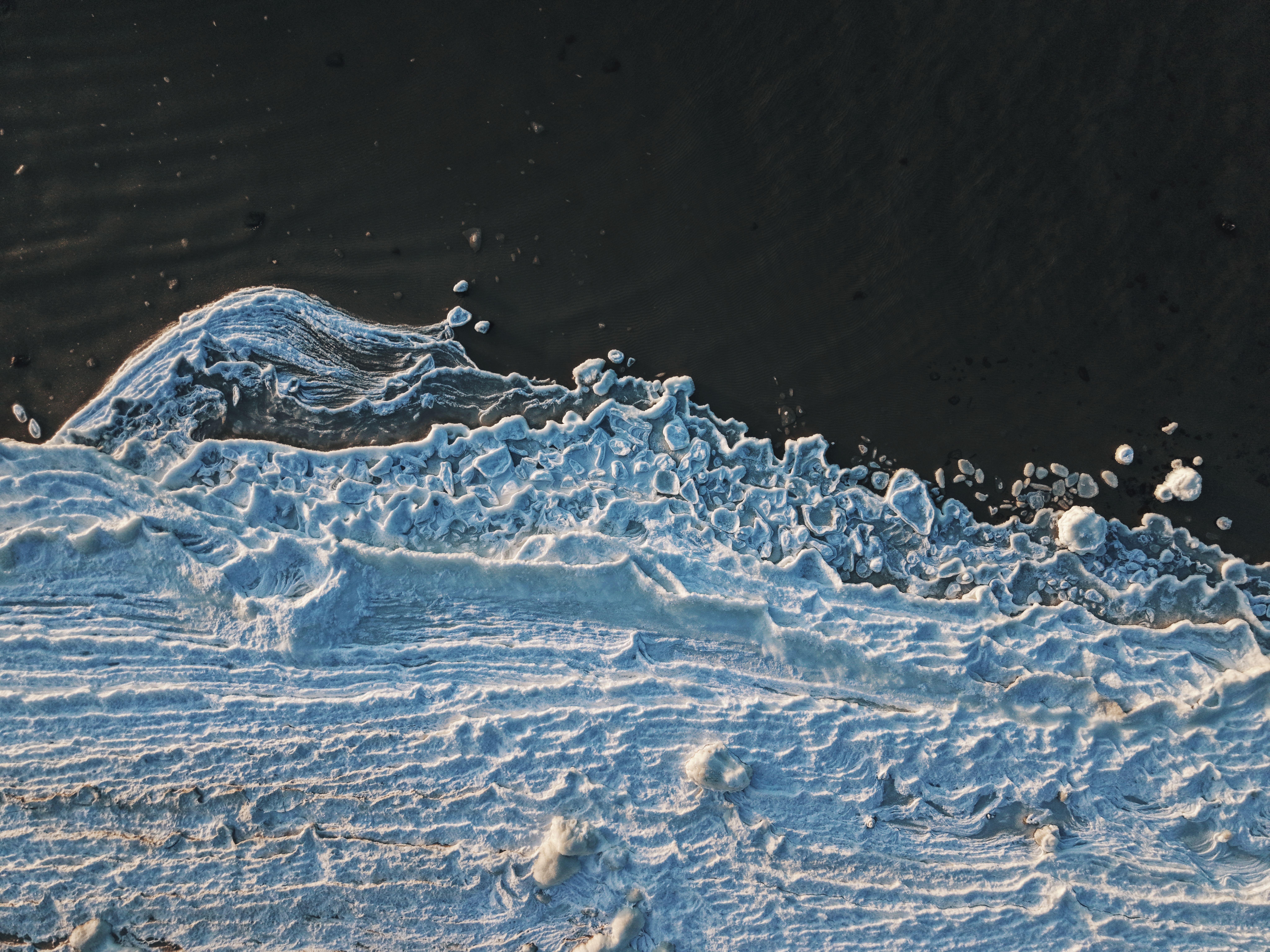Aerial View of Frozen Baltic Sea Ice Formations · Free Stock Photo