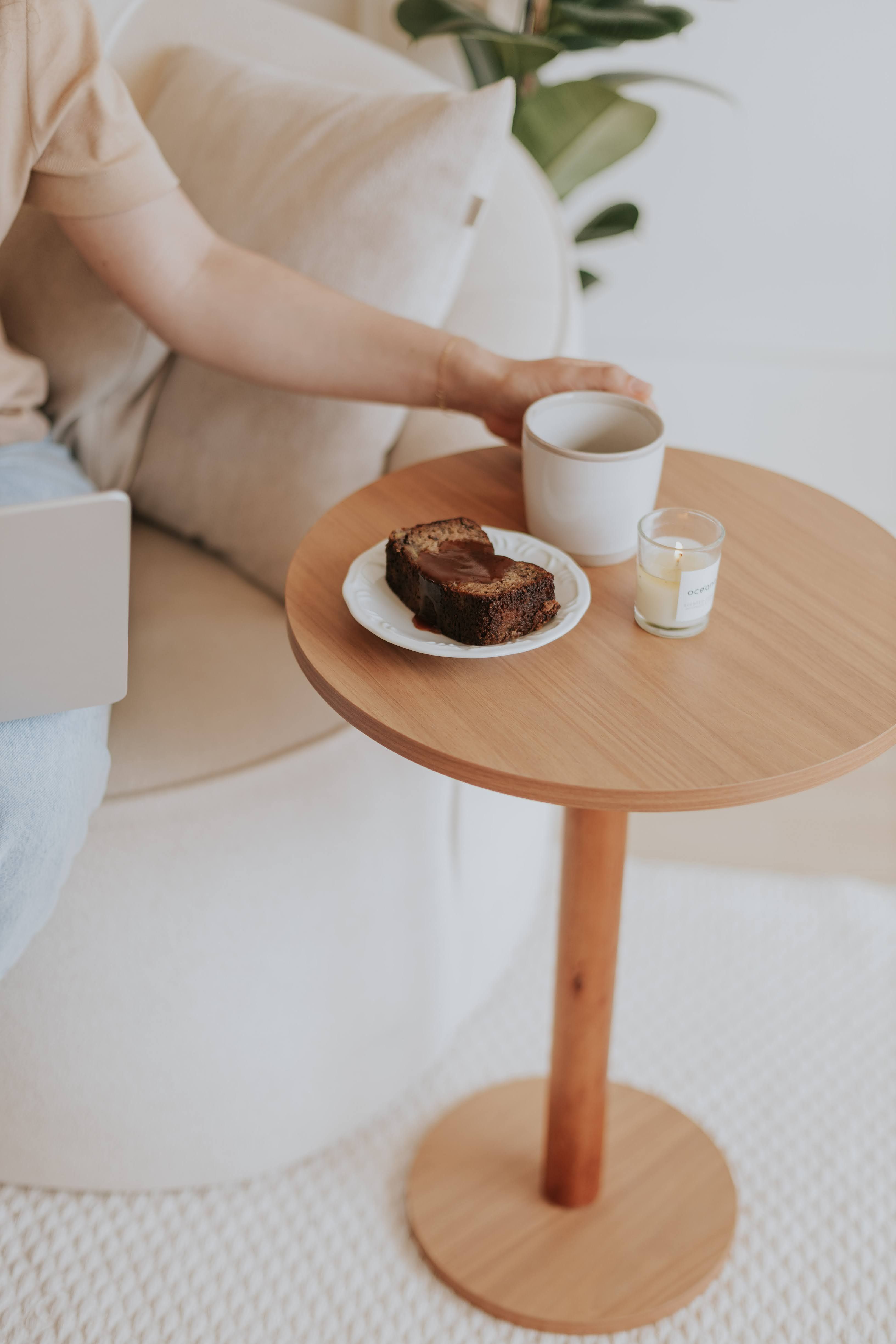 Cozy Coffee and Cake Setup on Wooden Table · Free Stock Photo