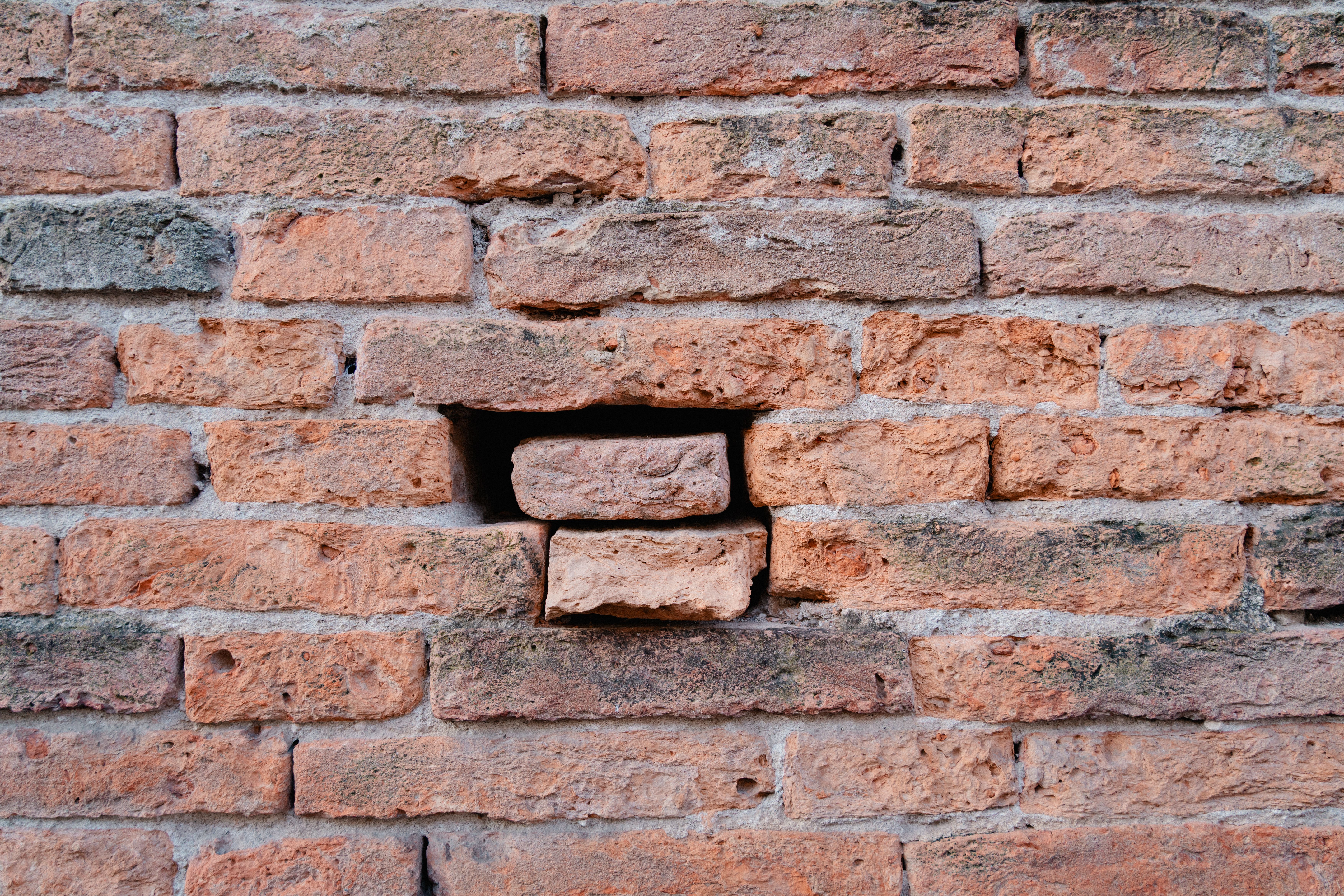 Close-up of a Rustic Brick Wall with Texture · Free Stock Photo
