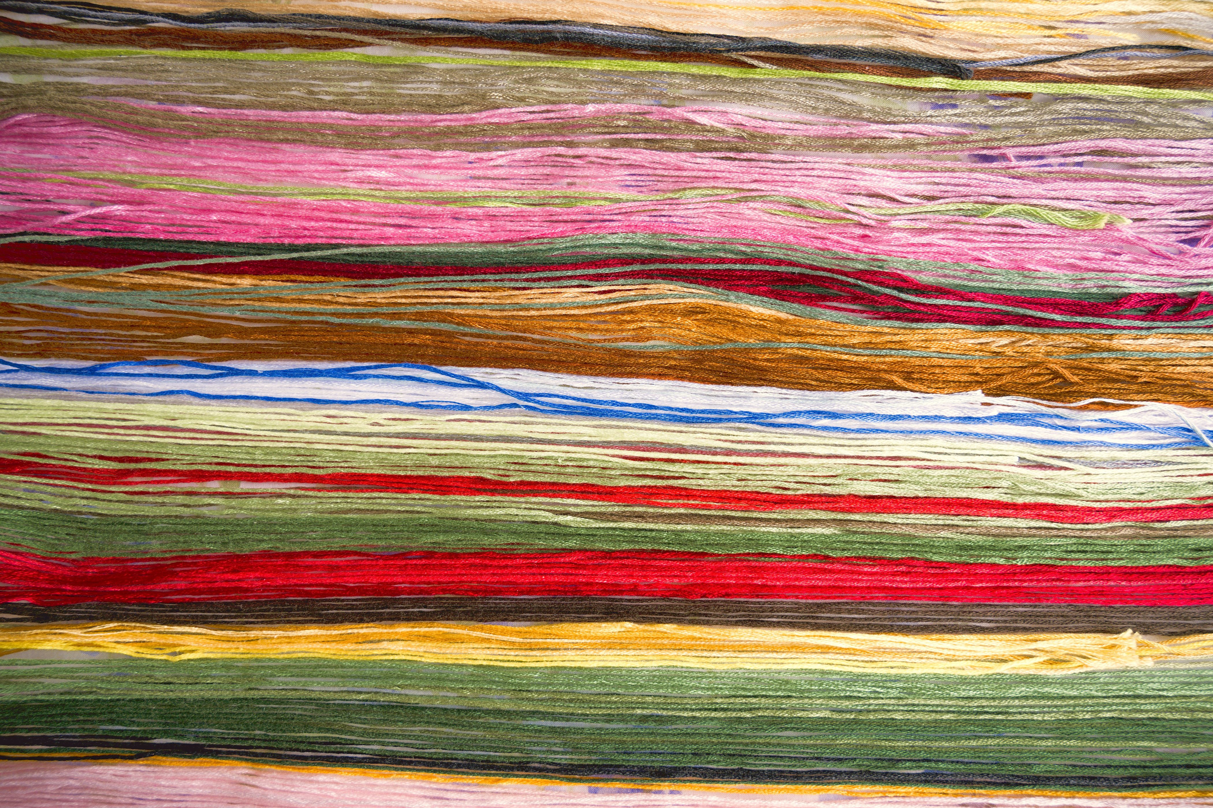 Colorful Wool Yarn Textures in Vibrant Stripes · Free Stock Photo
