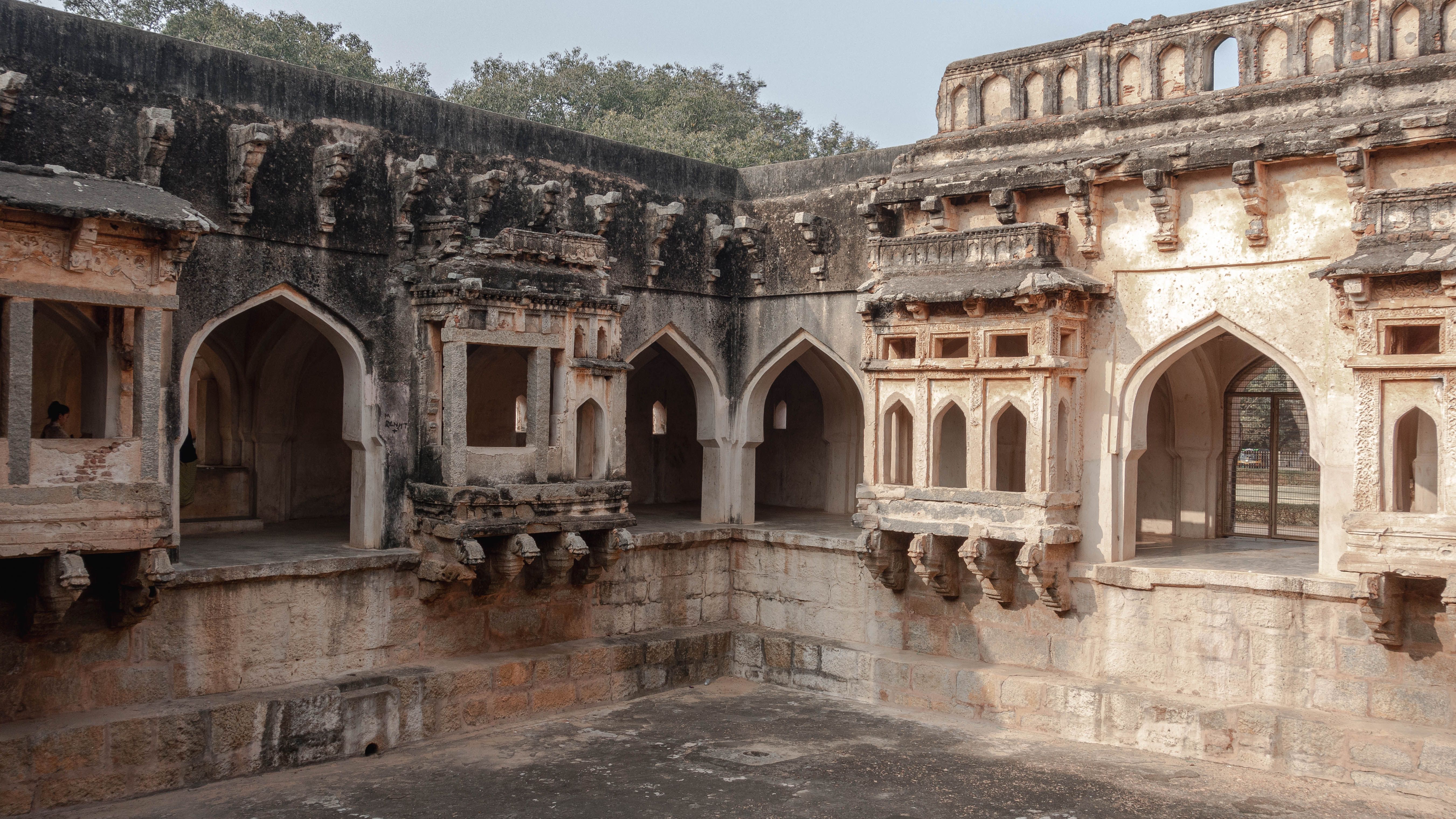 Ancient Indian Architectural Structure with Arches · Free Stock Photo