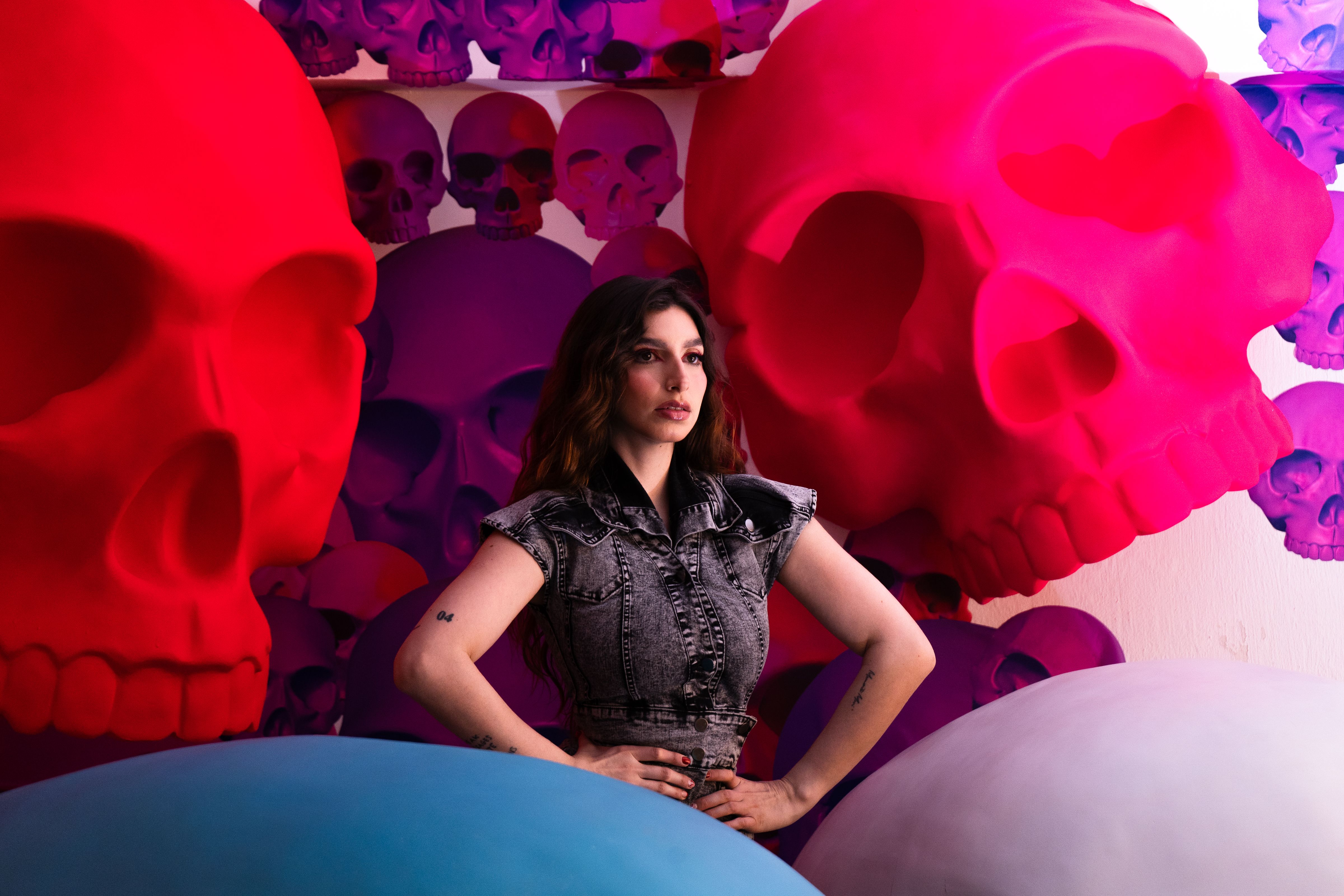 Vibrant Art Installation with Bold Skulls in Mexico City · Free Stock Photo