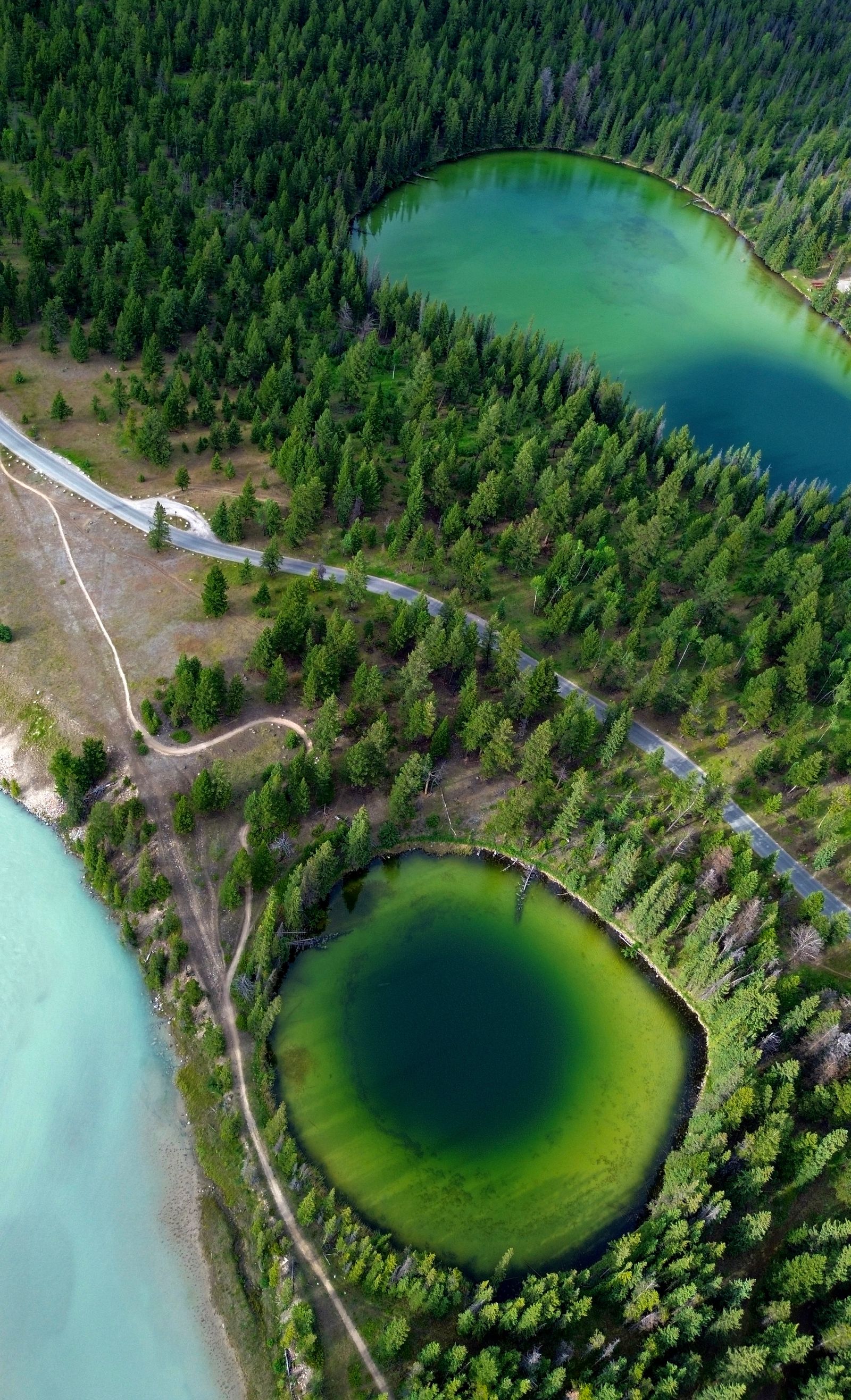 Aerial+View+Of+Lake+In+Kootenay+Plains+Ecological+Reserve,+Canada ...