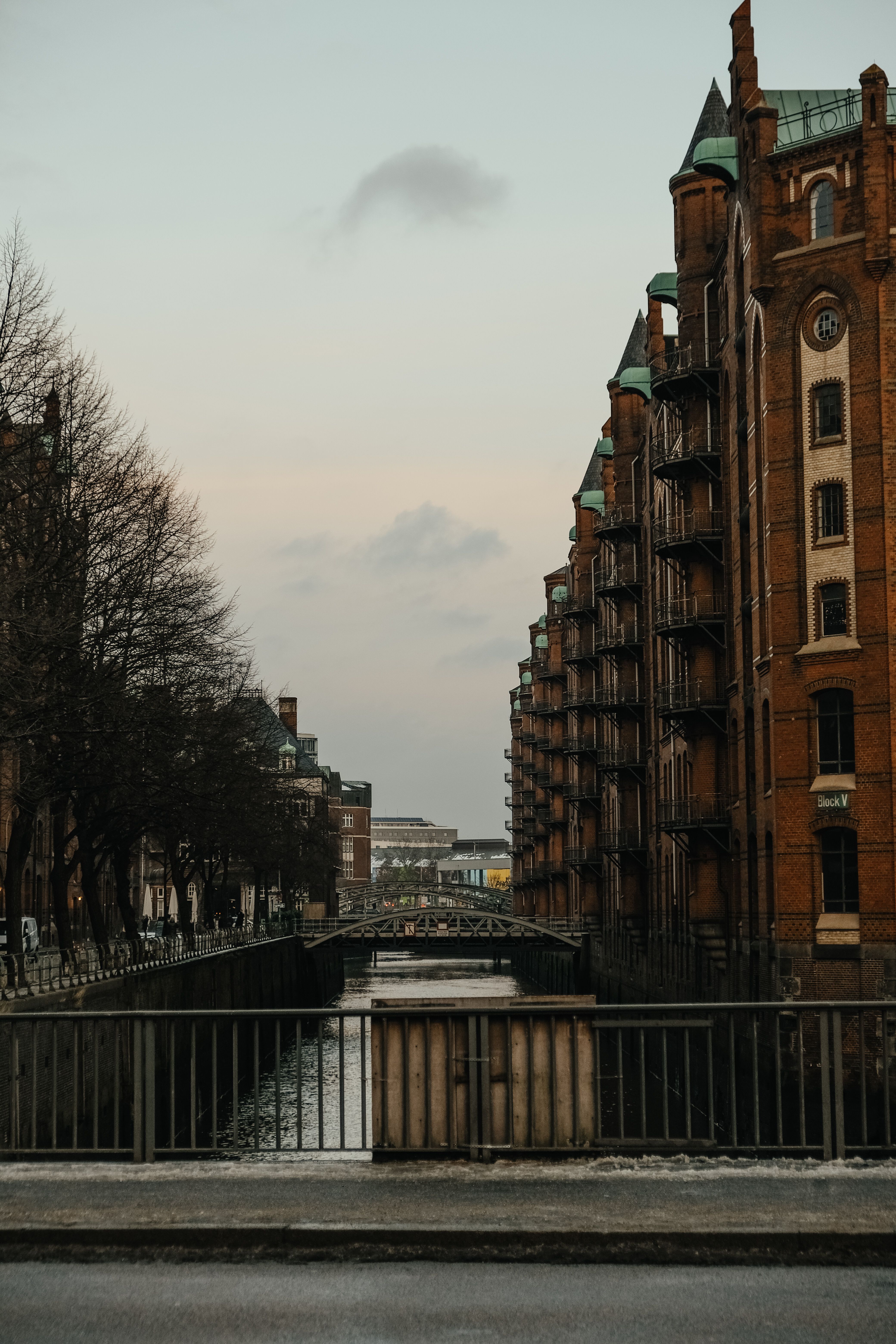 Winter Scene in Hamburg with Train on Bridge · Free Stock Photo