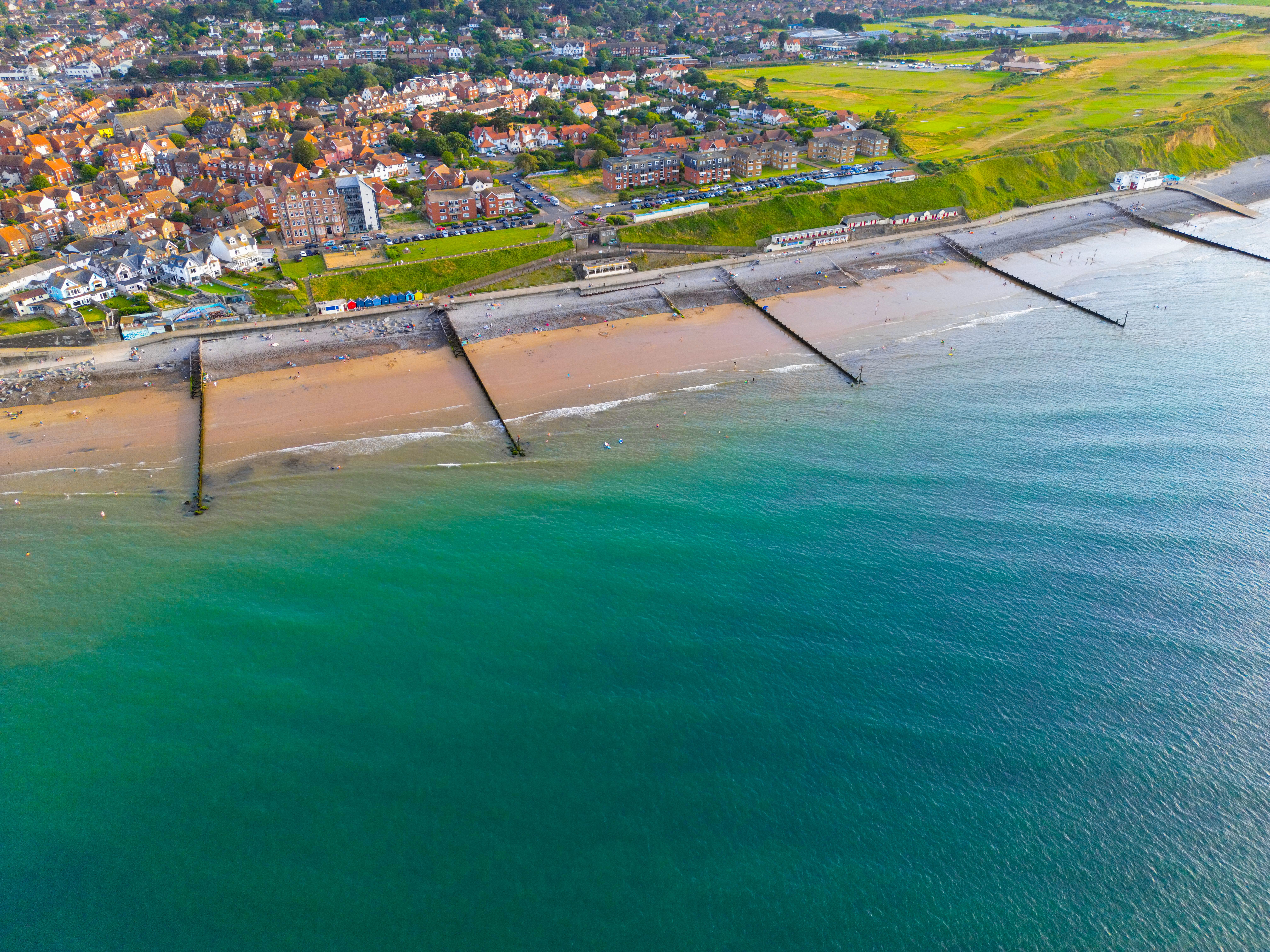 Aerial View of Sheringham Beach, Norfolk Coast · Free Stock Photo