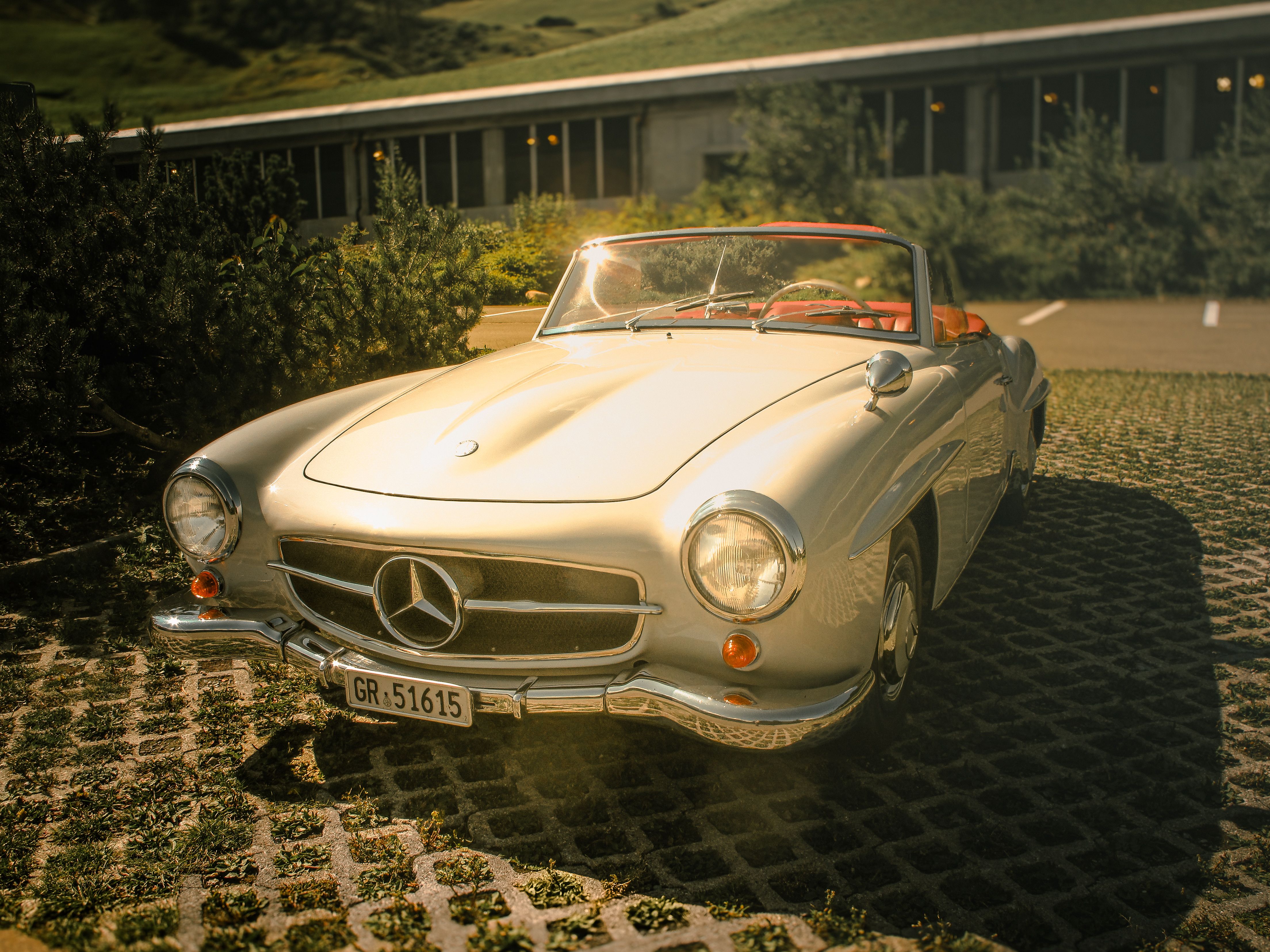 Vintage Convertible Car in Sunshine Outdoors · Free Stock Photo