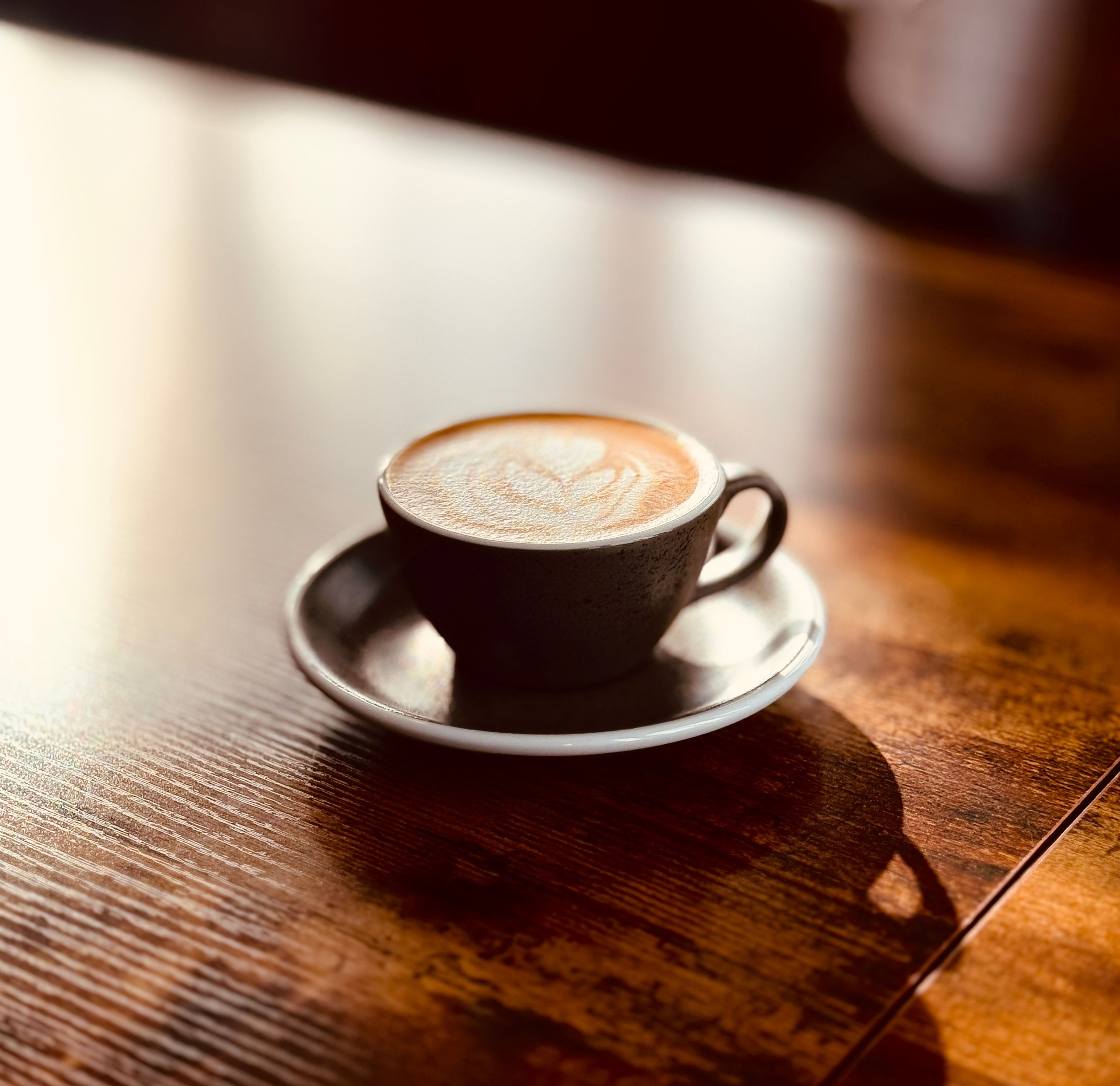 Artistic Latte with Heart Design in Cafe · Free Stock Photo