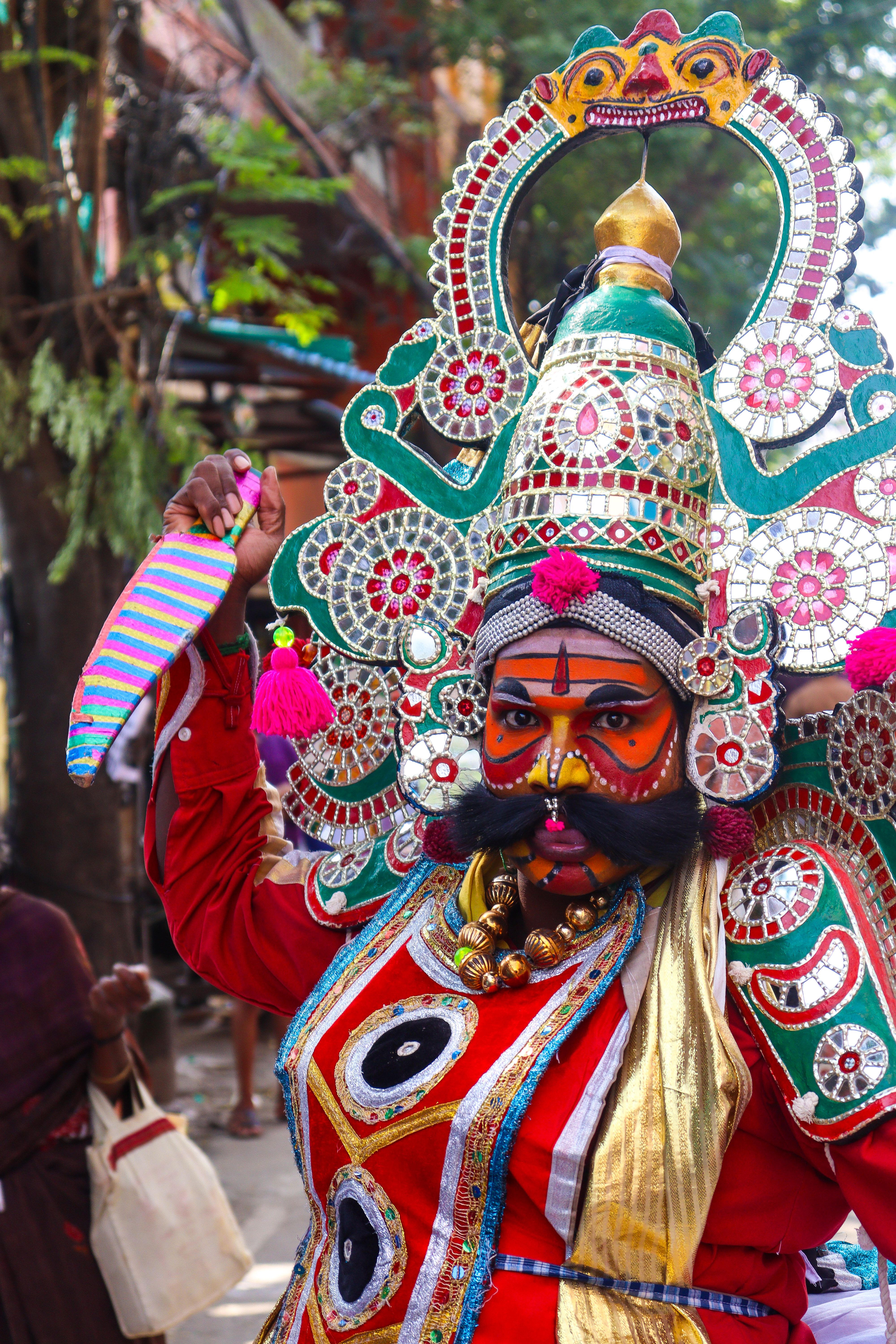 Traditional Indian Performance in Vibrant Costume · Free Stock Photo