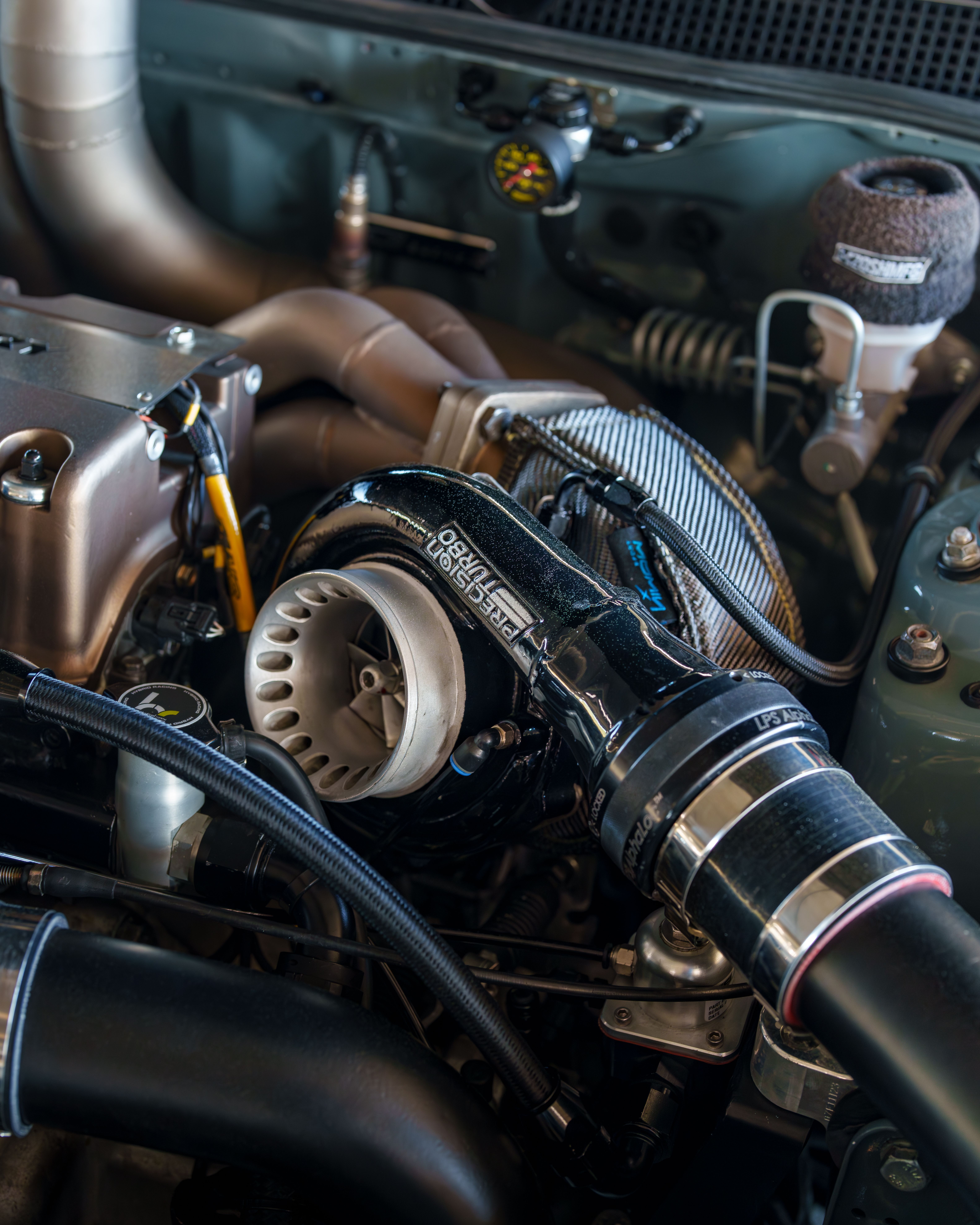 Close-Up of High-Performance Car Engine with Turbocharger · Free Stock ...