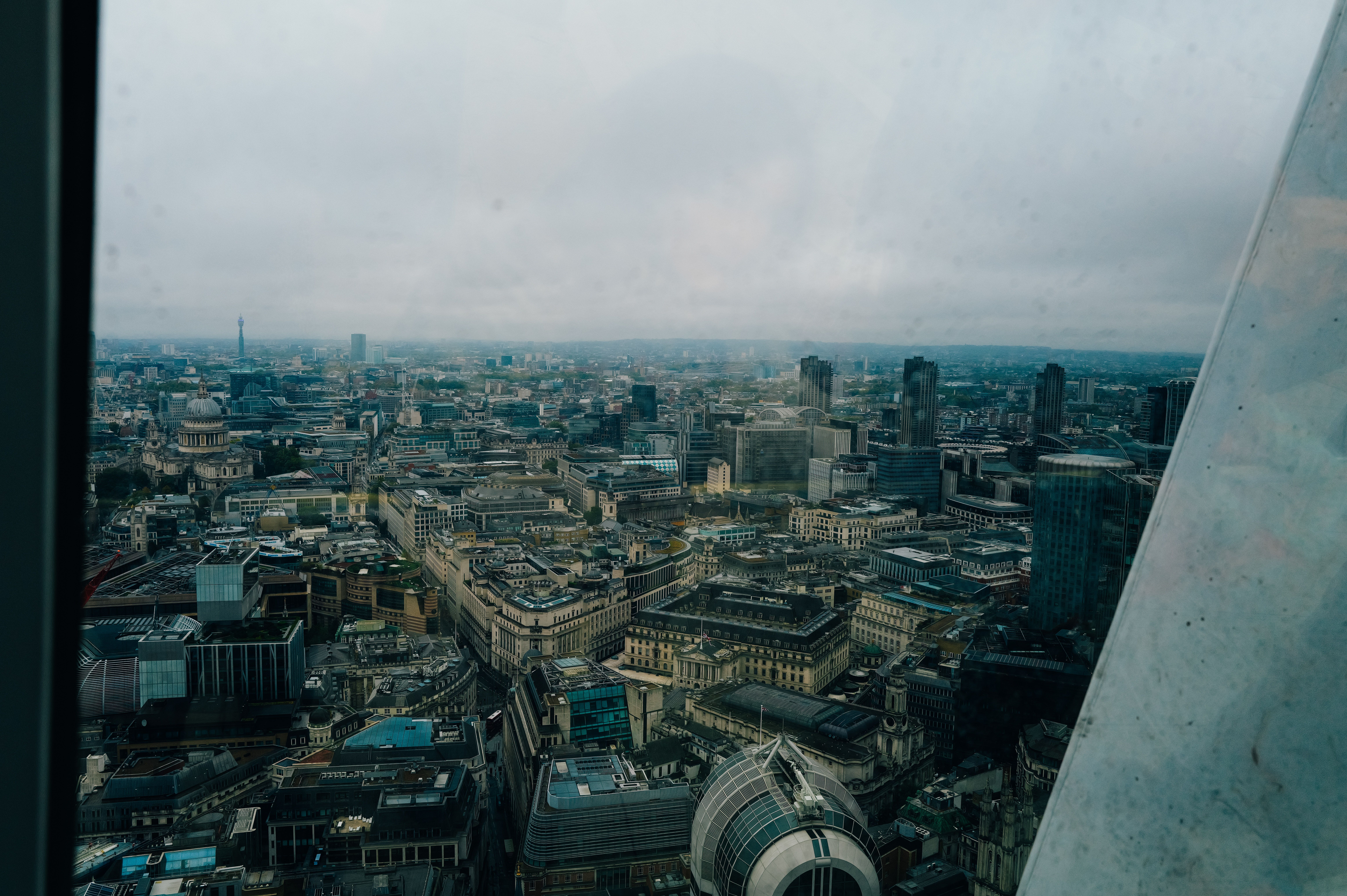 Aerial View of London Skyline on Overcast Day · Free Stock Photo