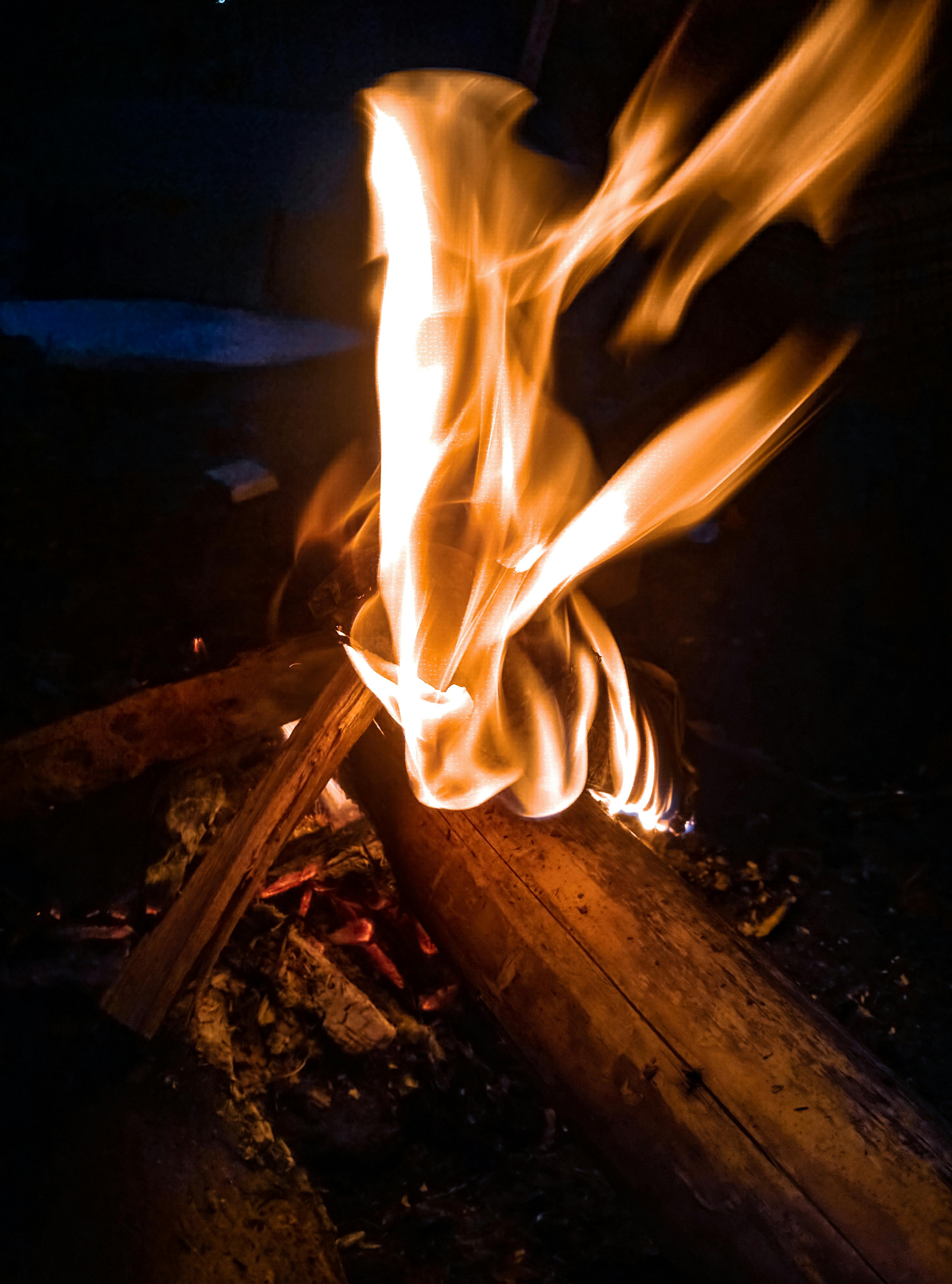 Close-up Photography of Burning Wood · Free Stock Photo