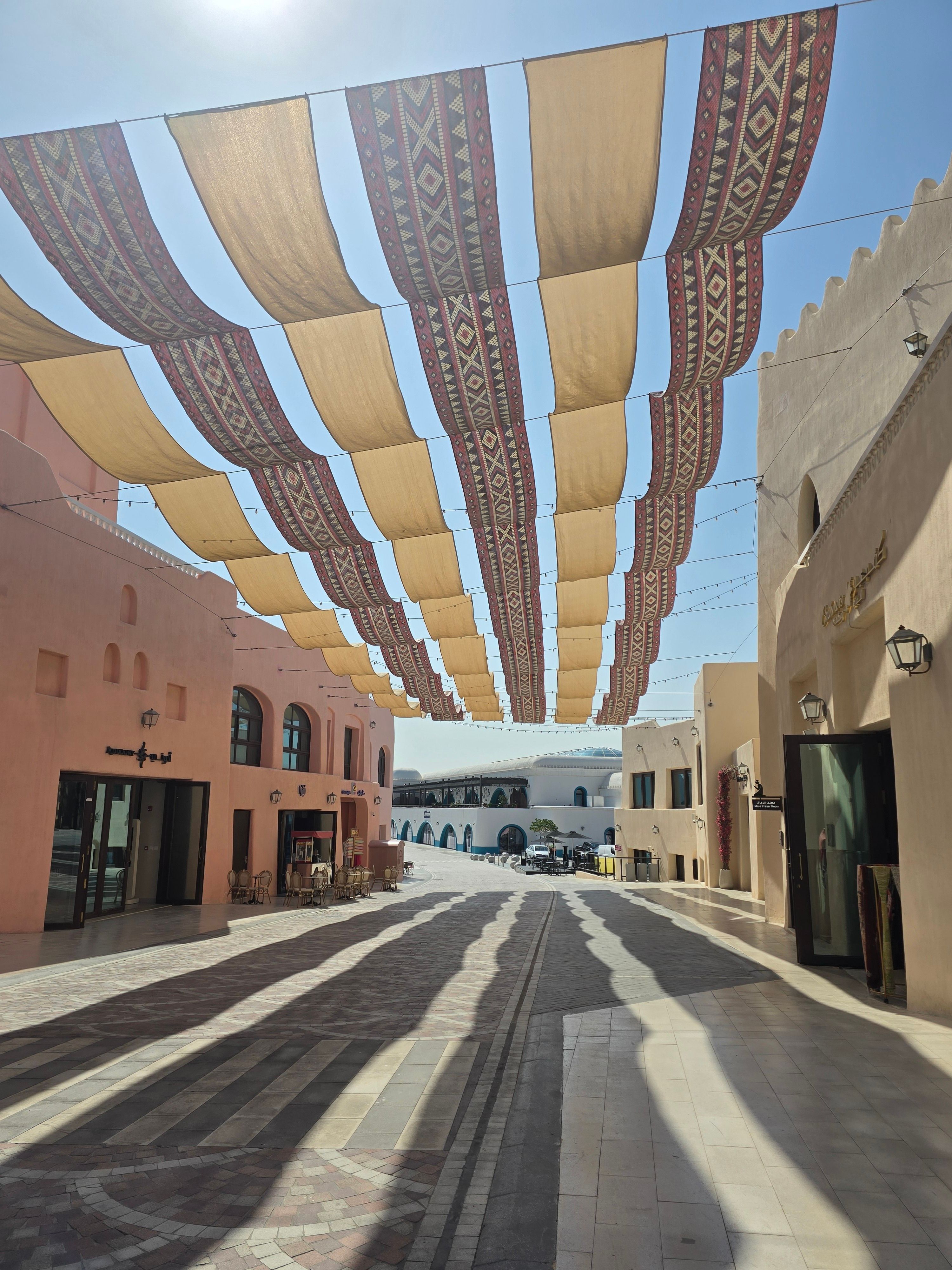 Traditional Market Street with Decorated Canopies · Free Stock Photo