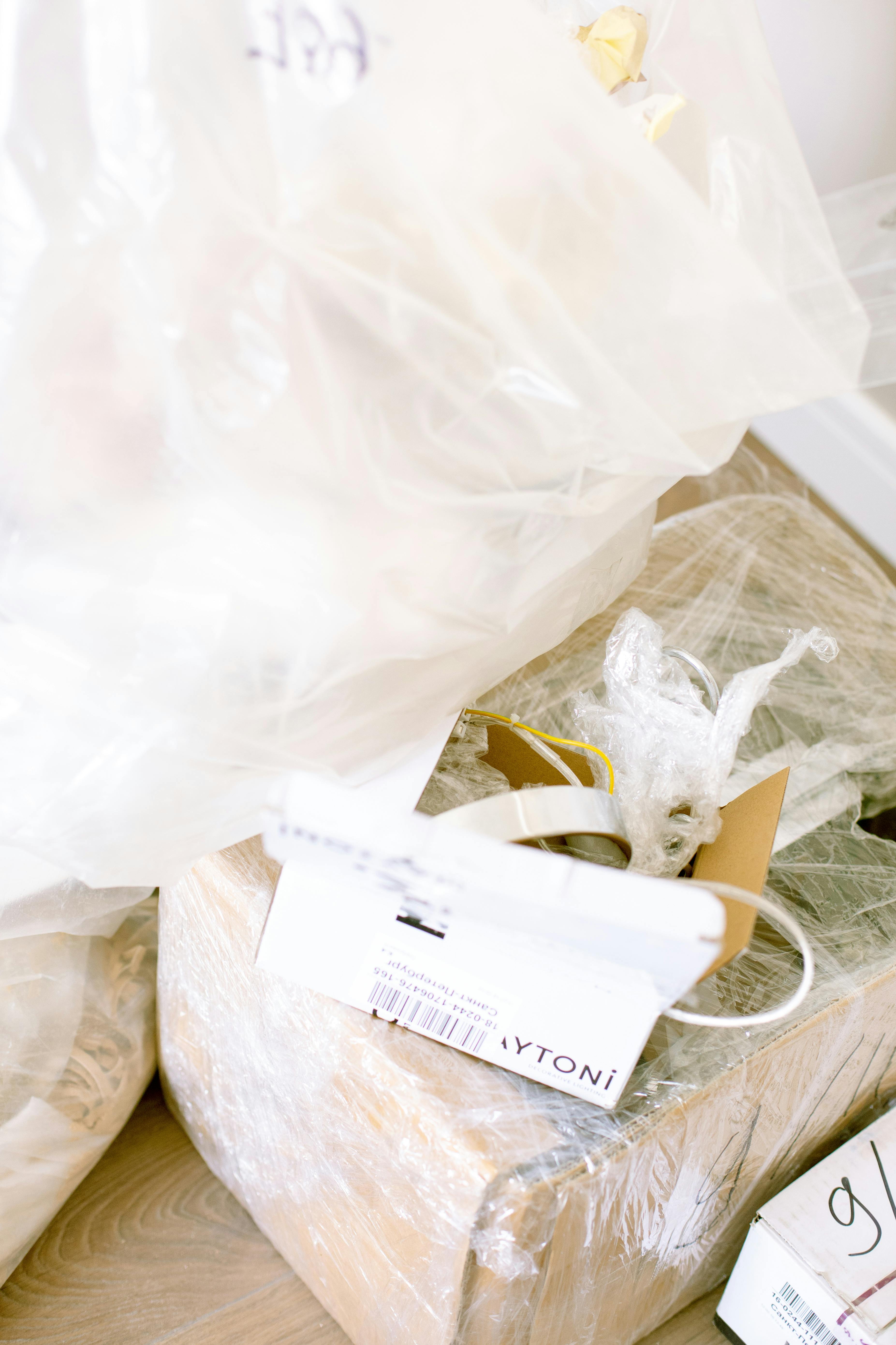 Boxes Wrapped With Plastic Bag · Free Stock Photo