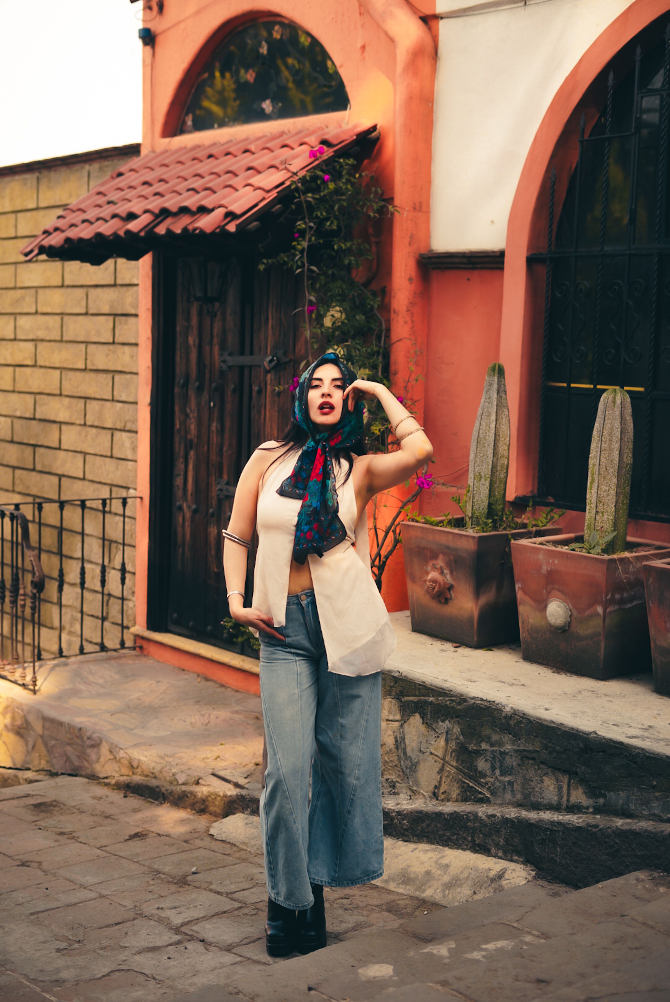 Chic Fashion Model Posing Outdoors in Urban Setting · Free Stock Photo