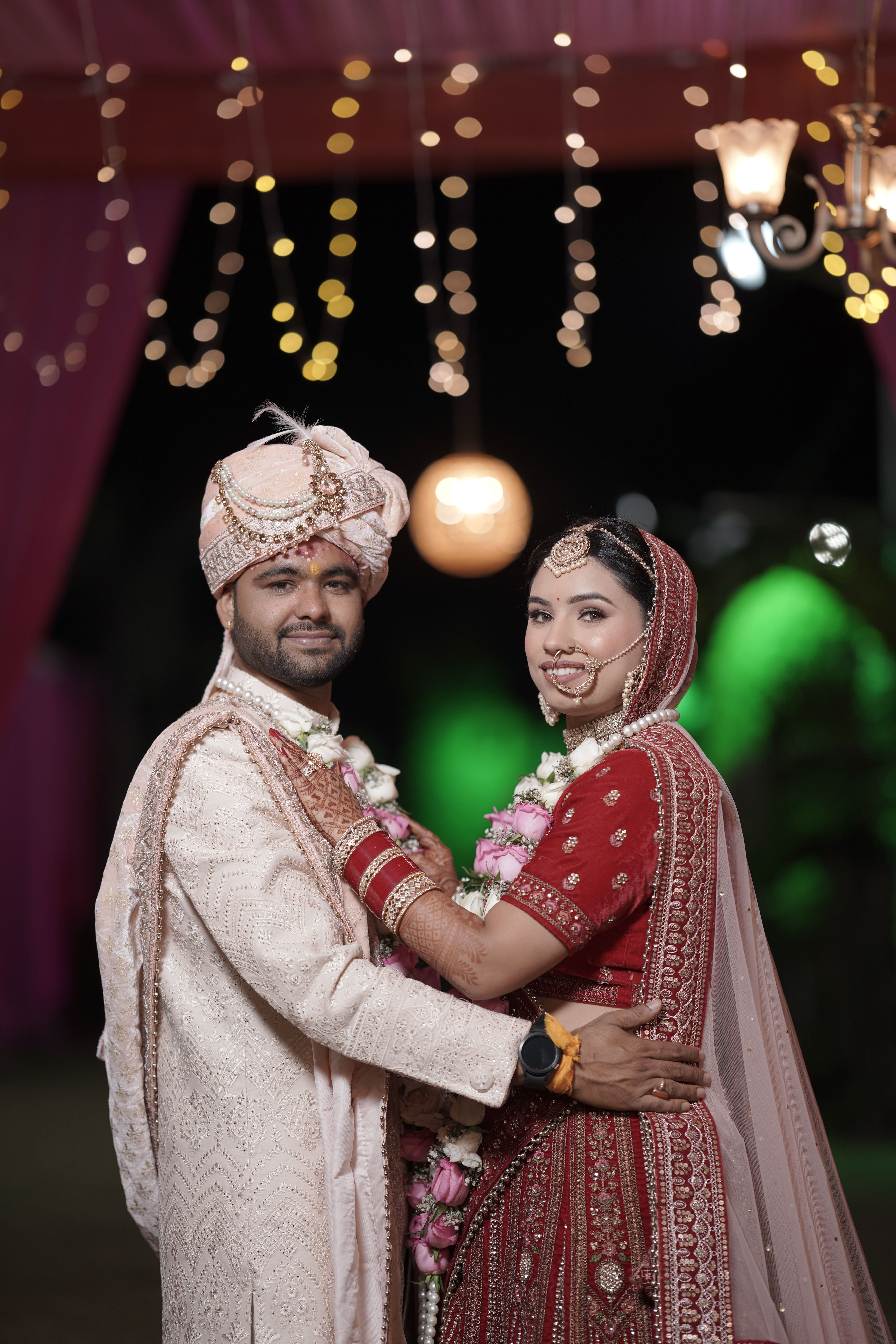 Happy Indian Wedding Couple in Traditional Attire · Free Stock Photo