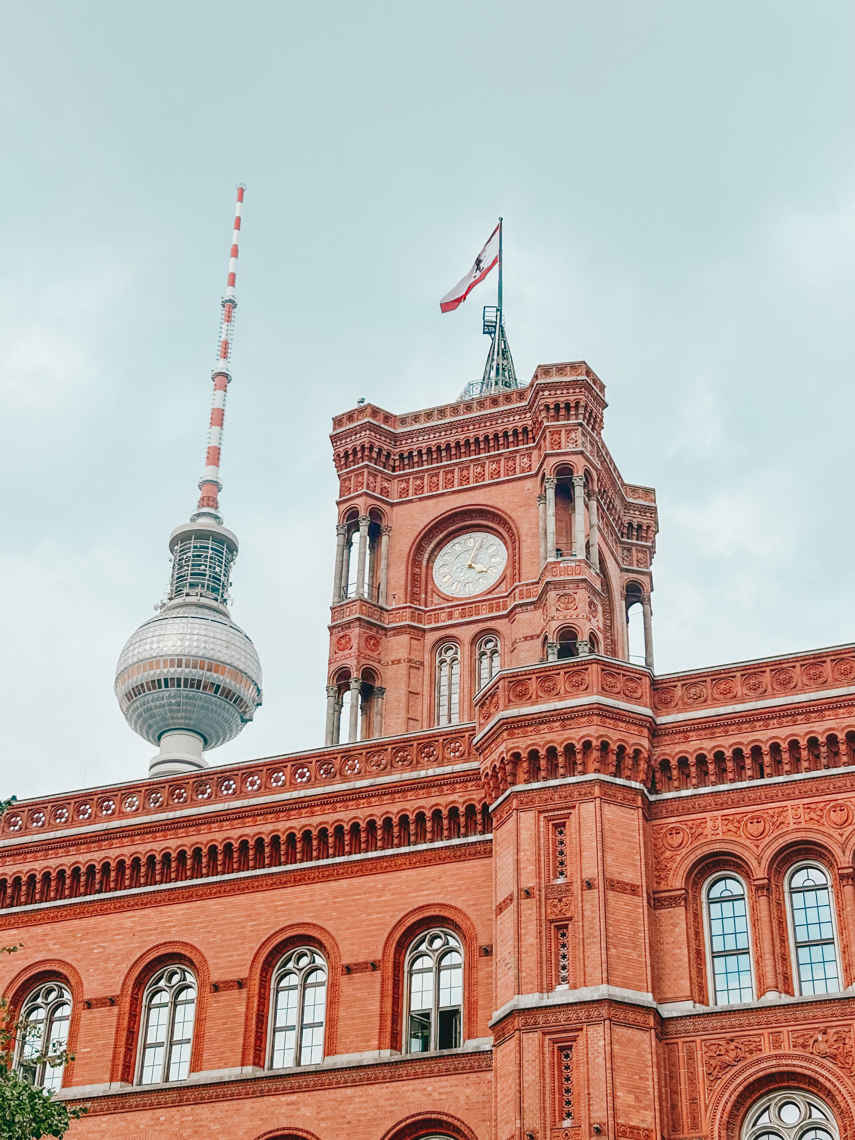 Berlin Red City Hall and TV Tower Scenic View · Free Stock Photo