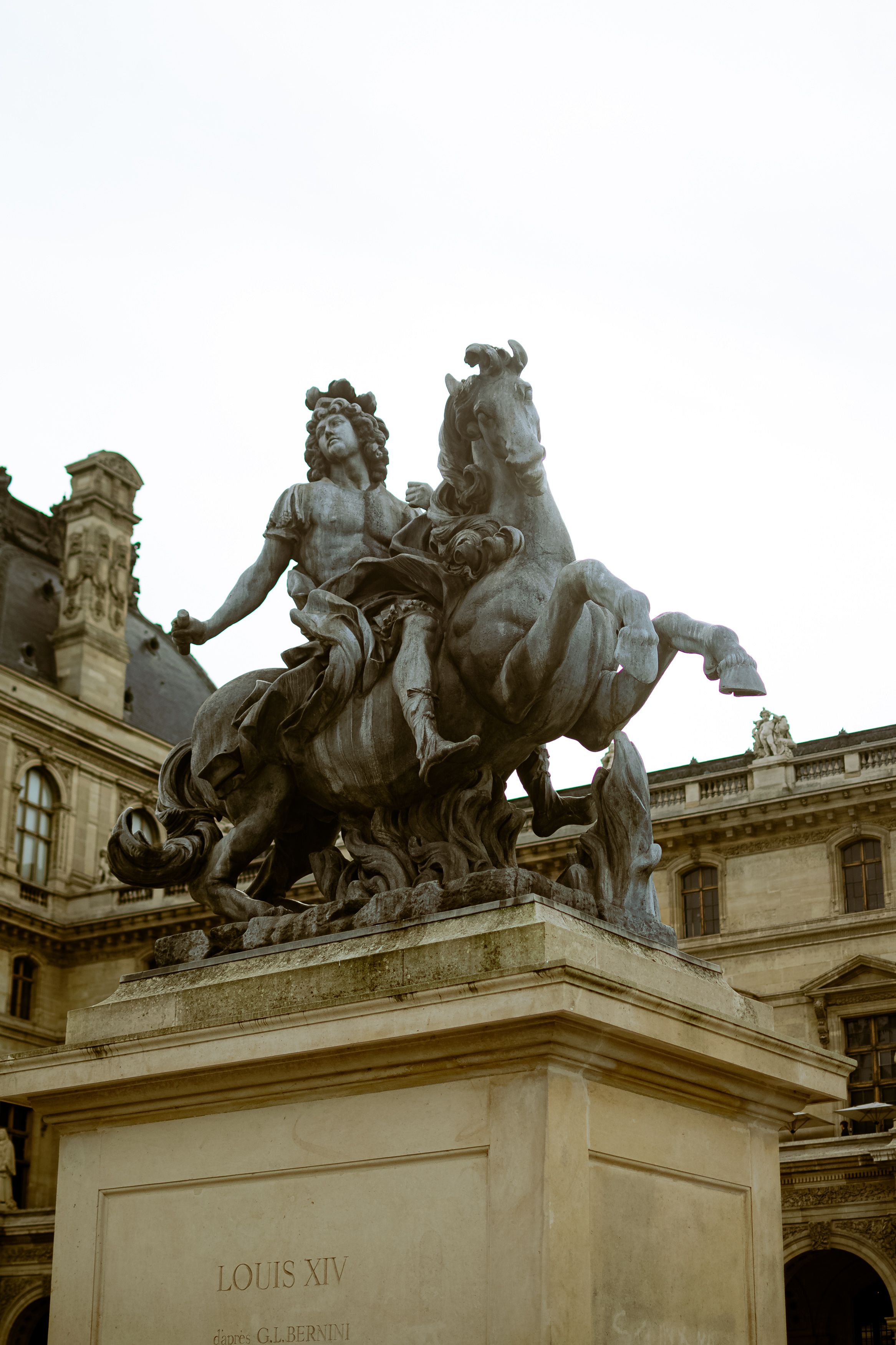Dramatic Louis XIV Equestrian Statue at Louvre · Free Stock Photo
