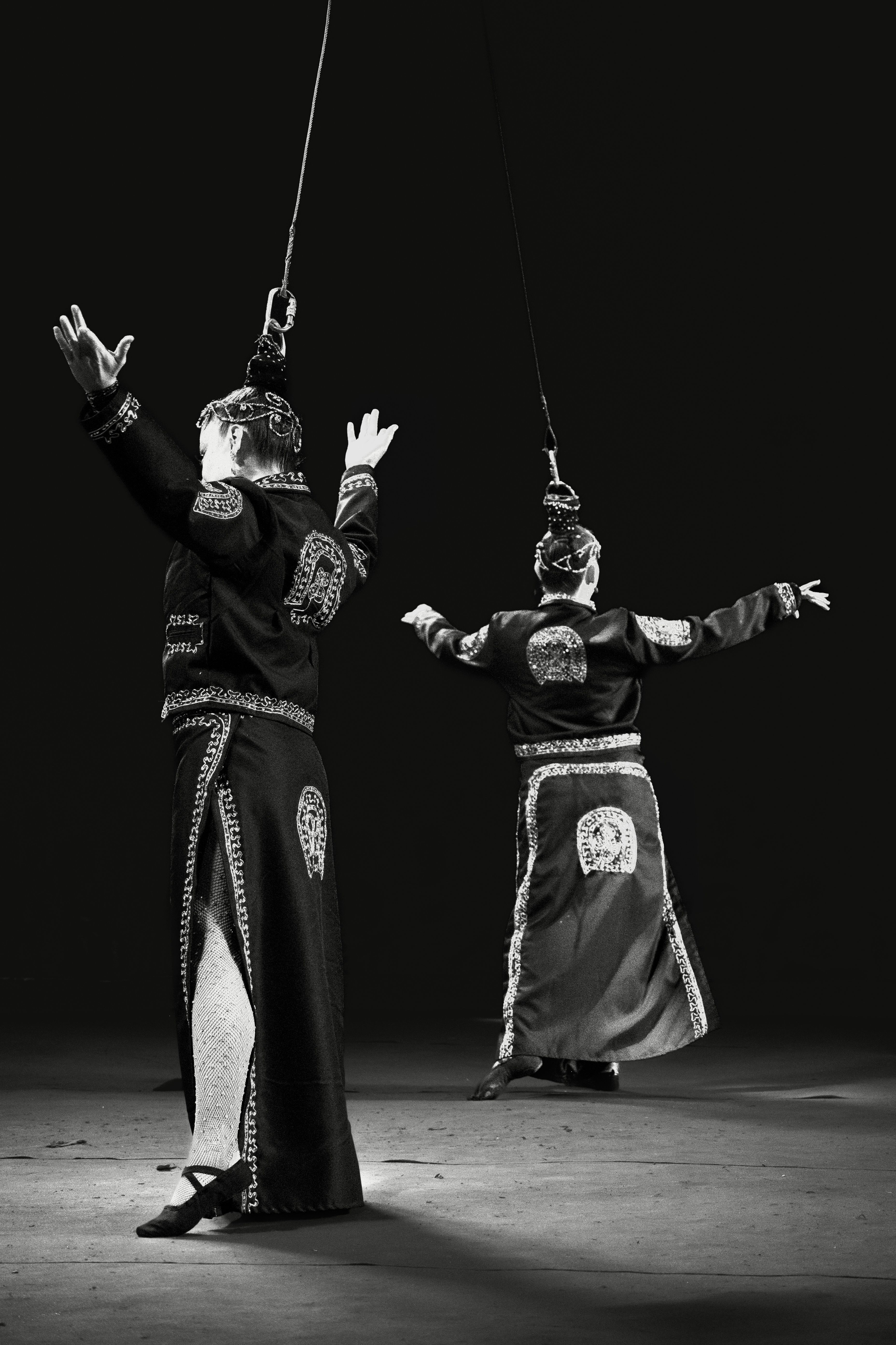 Dynamic Circus Performance with Two Acrobats · Free Stock Photo