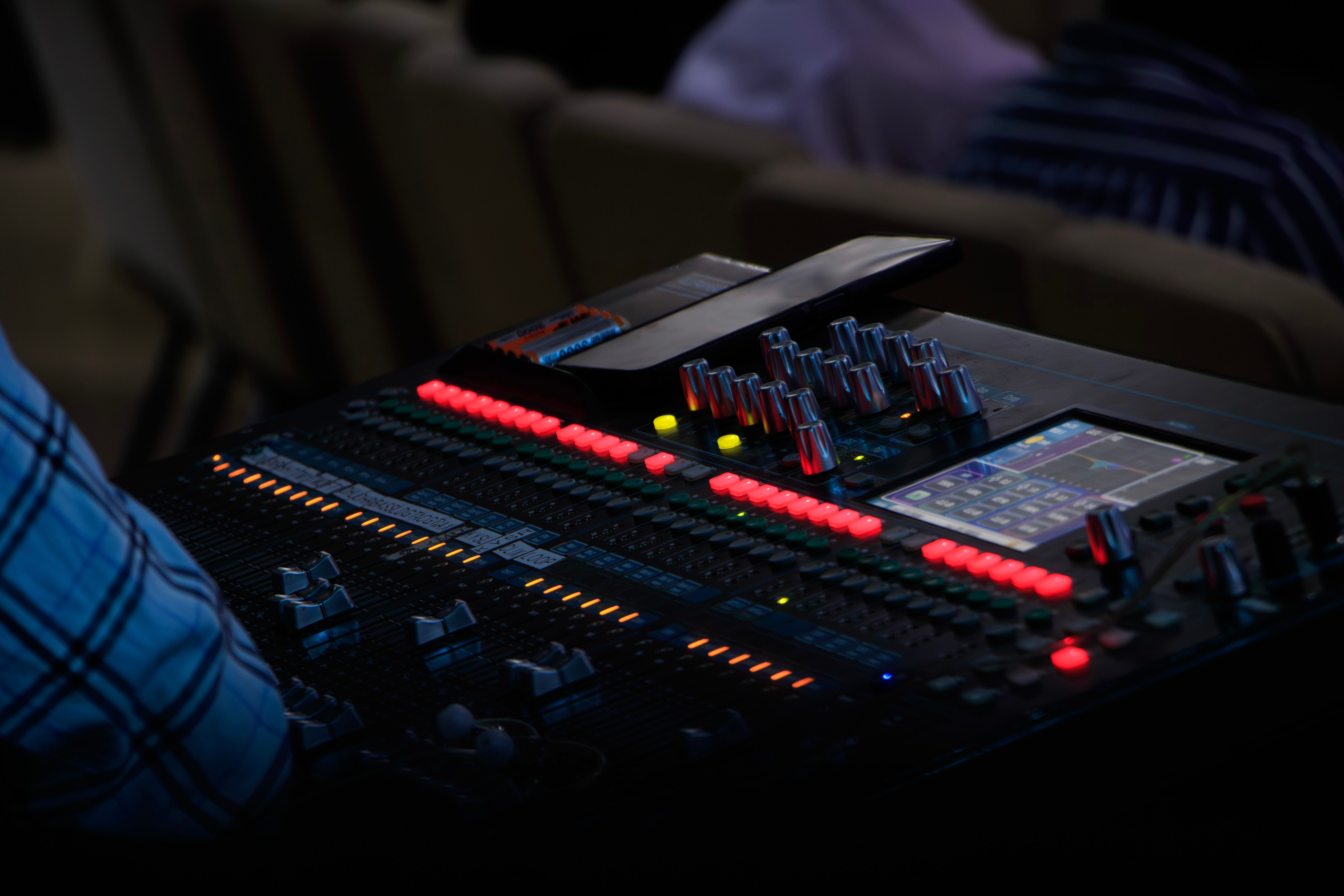 Close-up of Audio Mixer in a Live Show Setting · Free Stock Photo