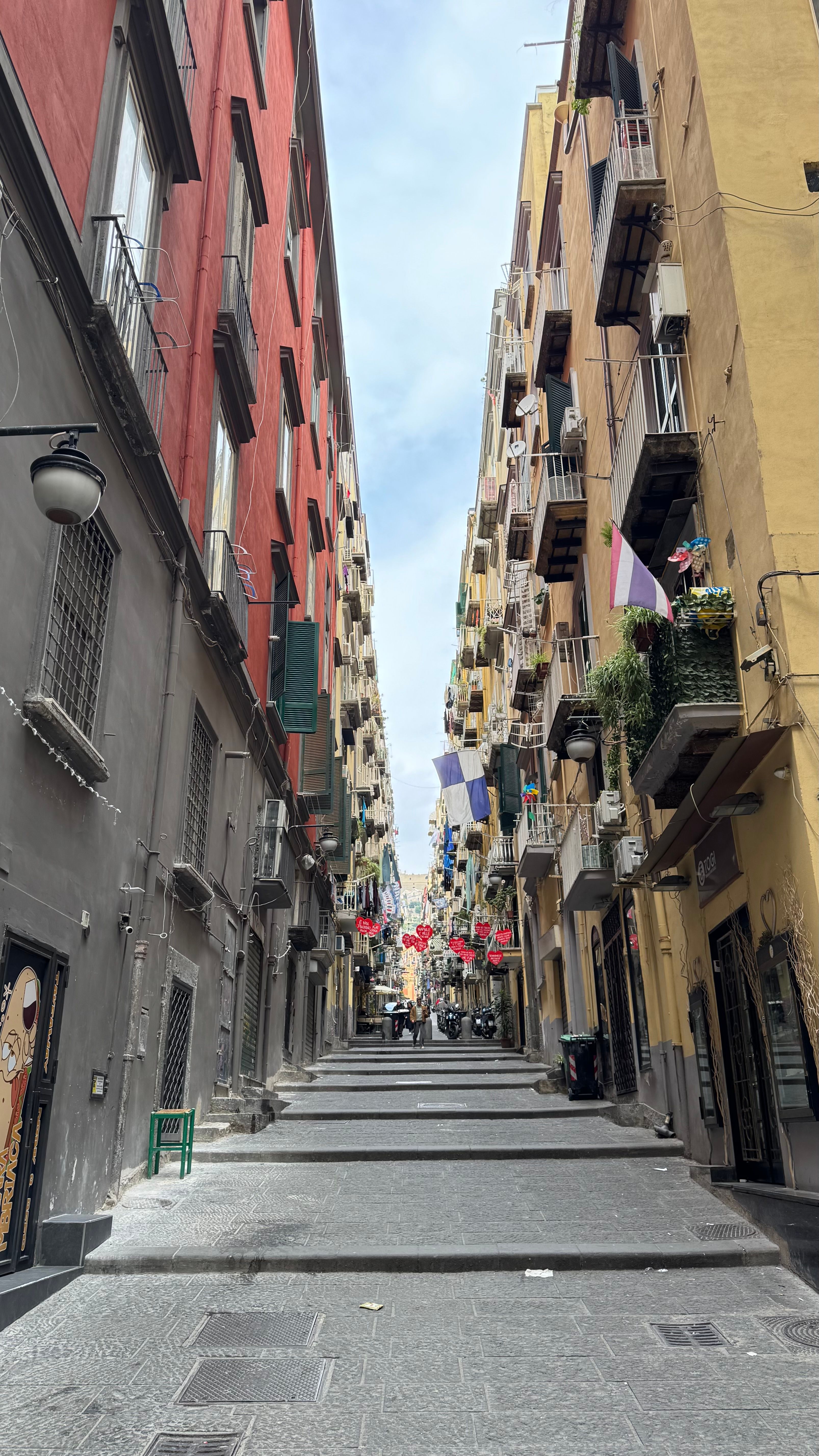 Charming Street in Naples with Heart Decorations · Free Stock Photo