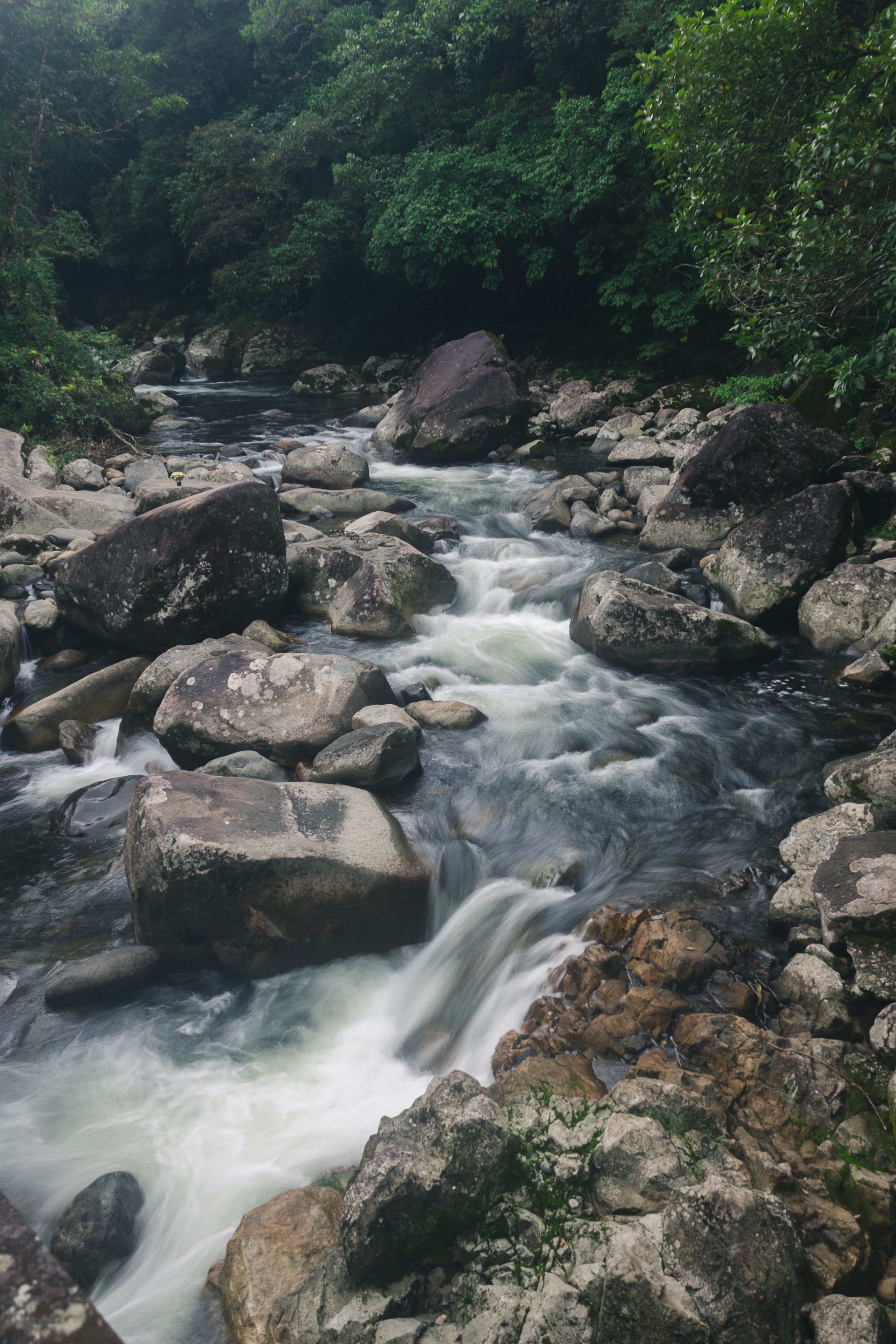 Stone riverbed of river in rocky canyon at daytime · Free Stock Photo