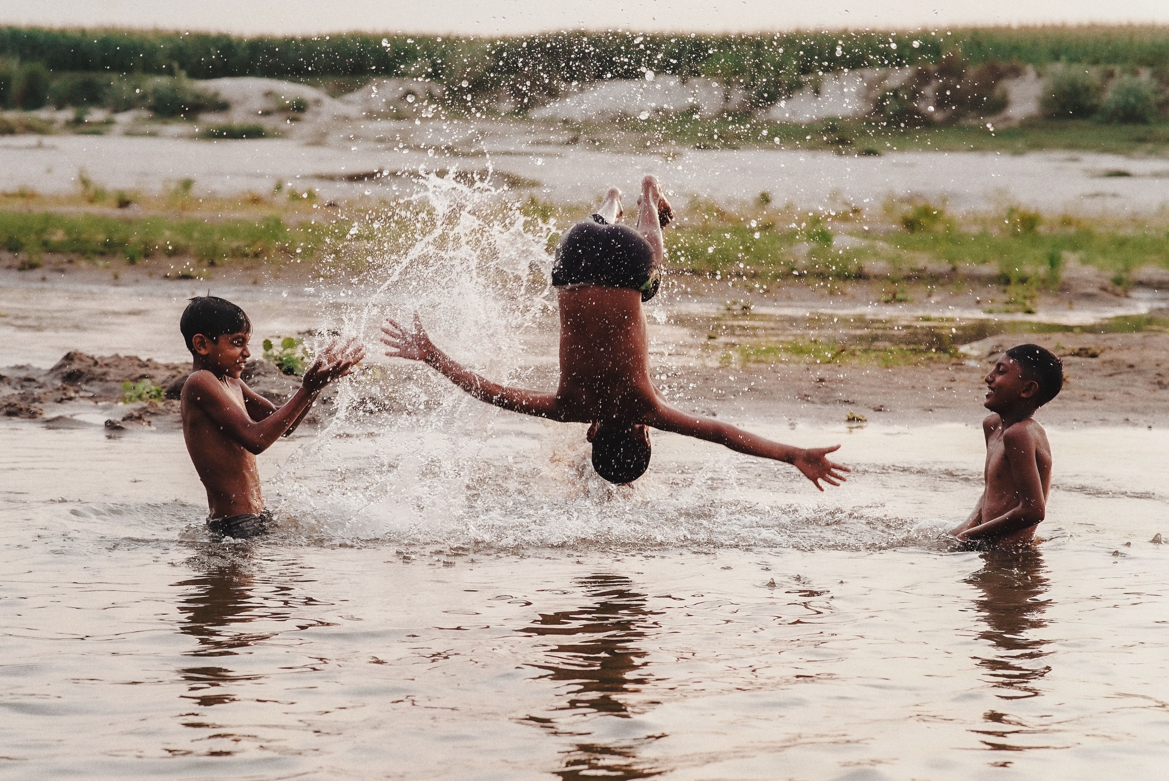 Children Playing River Photos, Download The BEST Free Children Playing ...