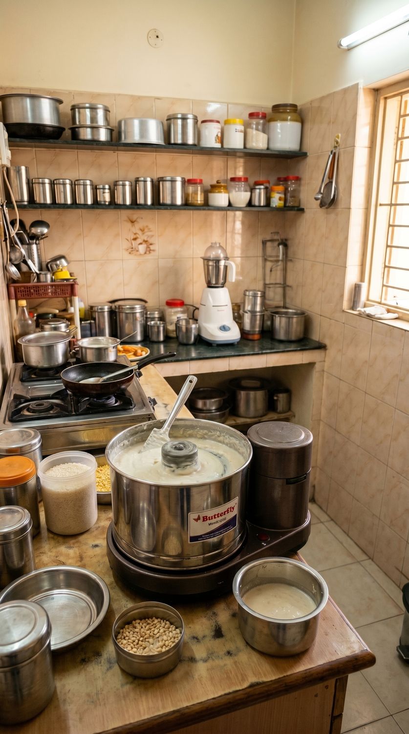 Traditional Indian Kitchen with Cooking Utensils · Free Stock Photo