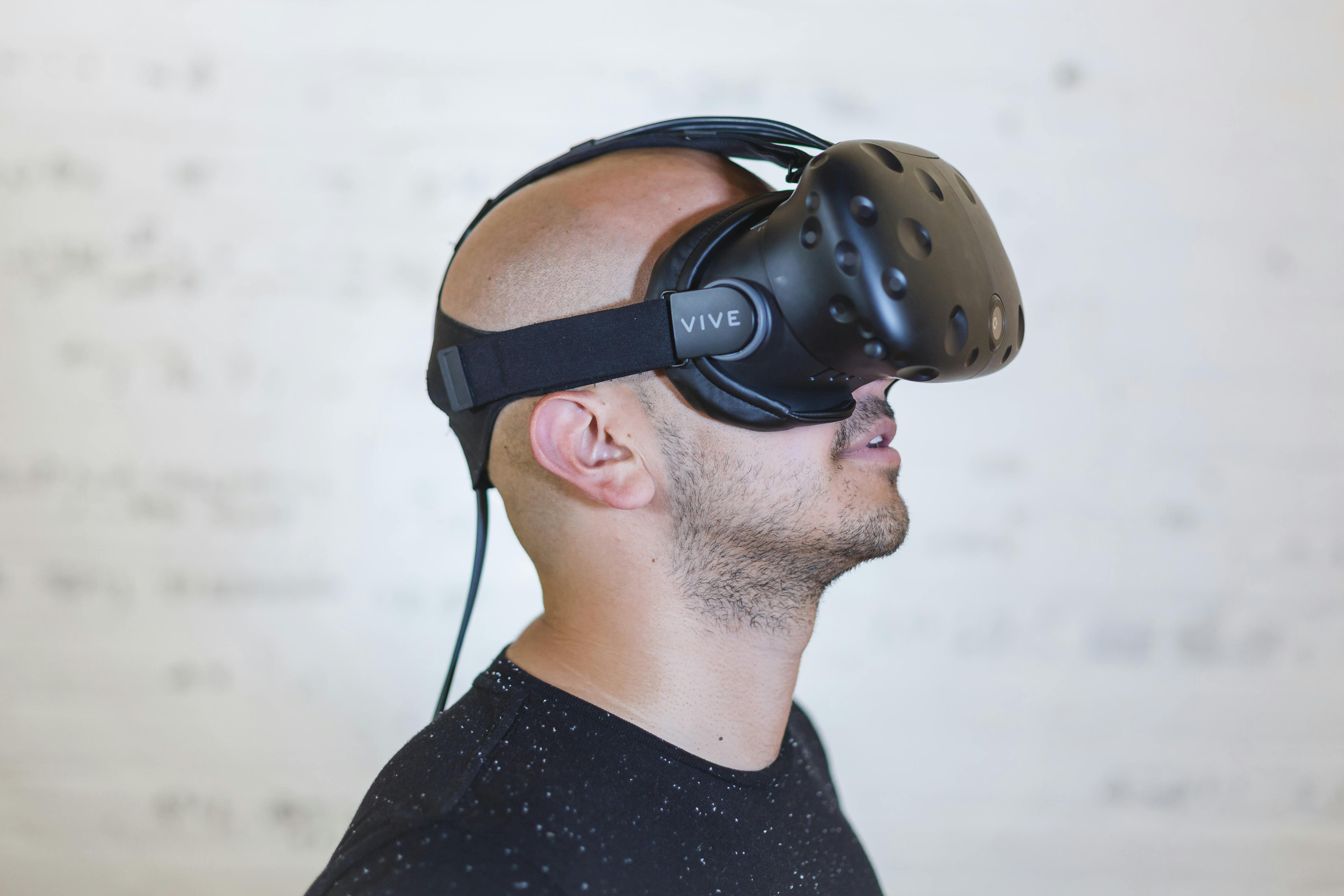 Man Wearing Black Vr Headset · Free Stock Photo