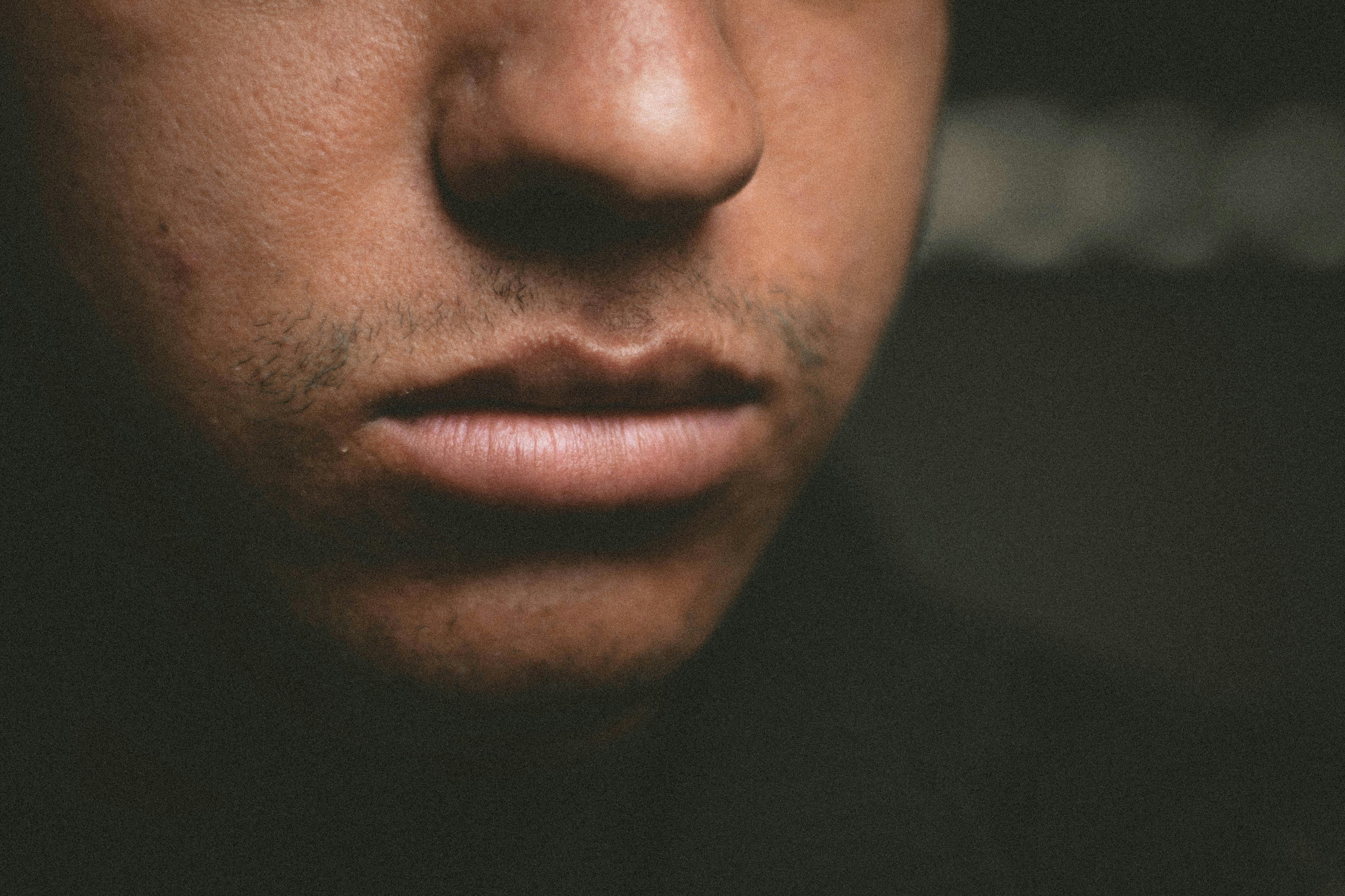 Close Up Photo of Man's Lip · Free Stock Photo