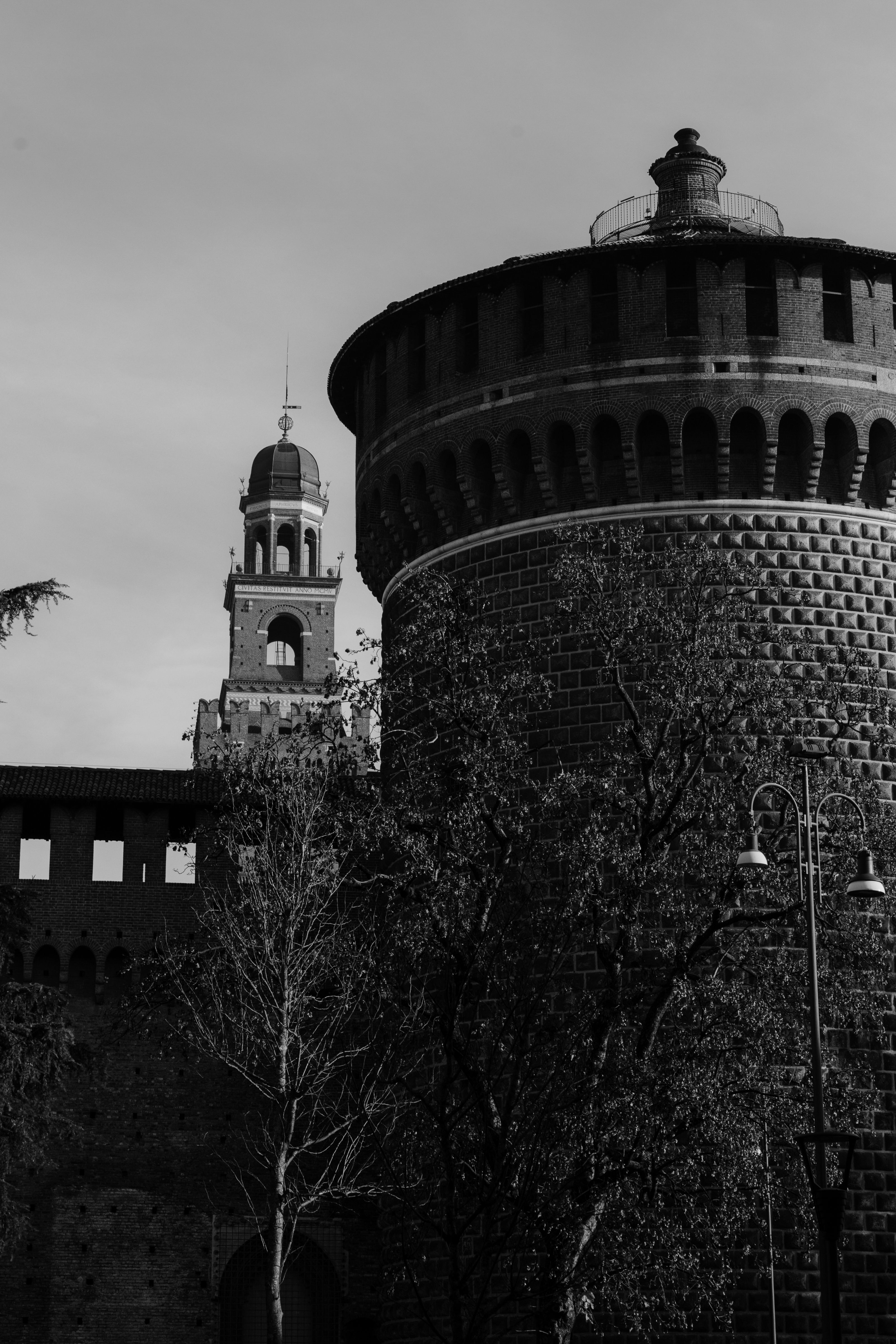 Black and White View of Castello Sforzesco, Milan · Free Stock Photo