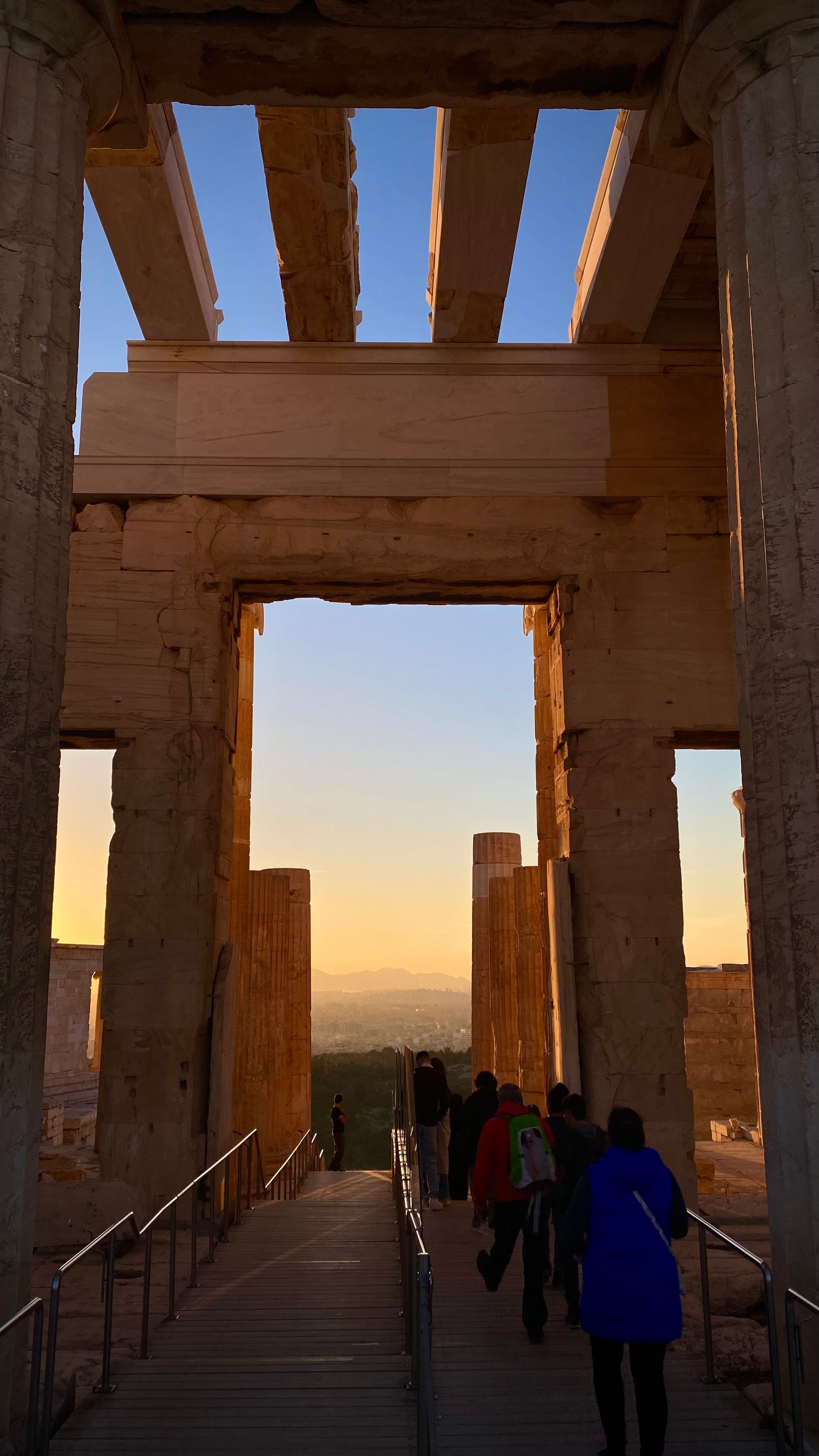 Sunset View through Ancient Greek Columns in Athens · Free Stock Photo