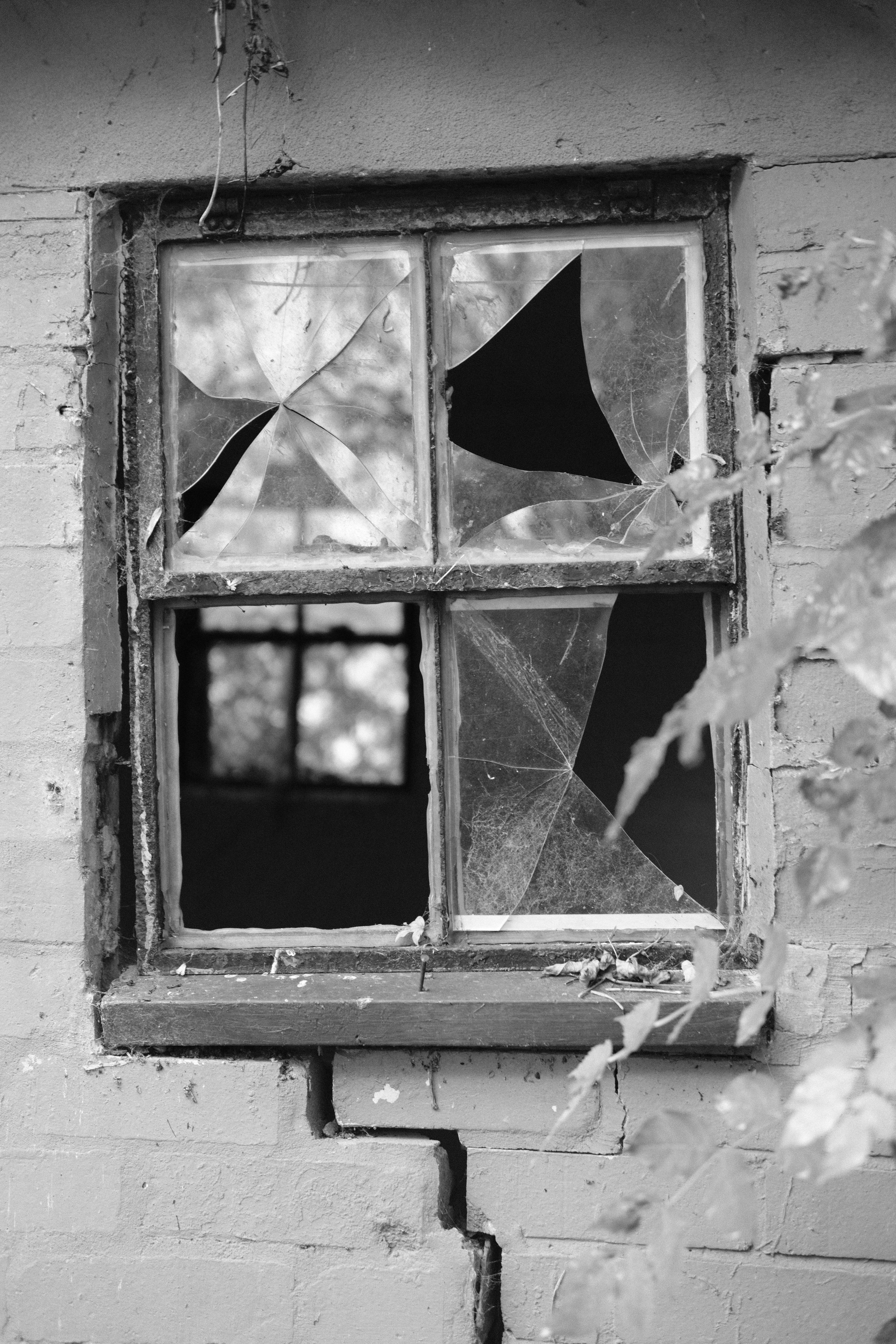 Black and White Abandoned Building Window · Free Stock Photo