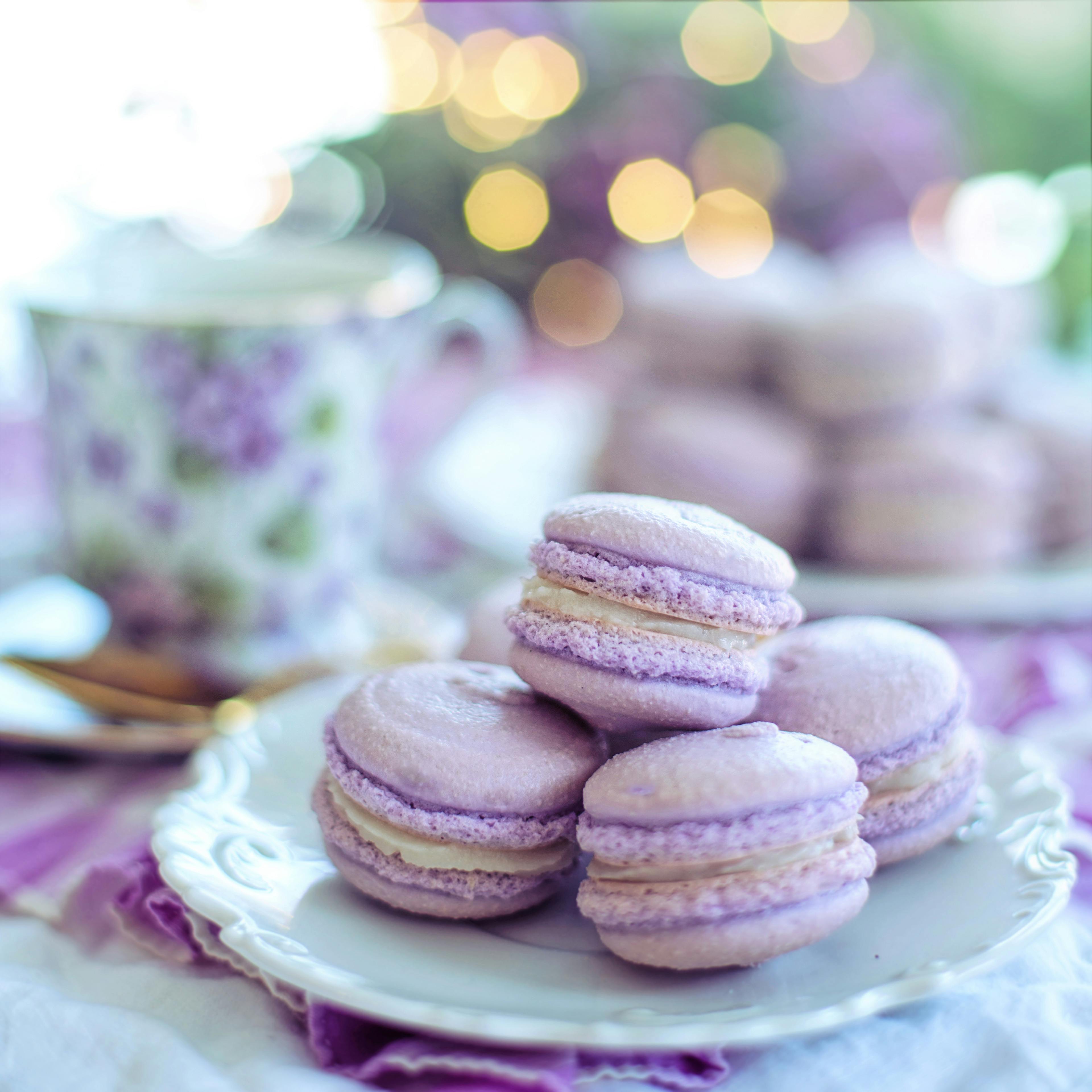 Close-Up Photo of Macarons on Plate · Free Stock Photo