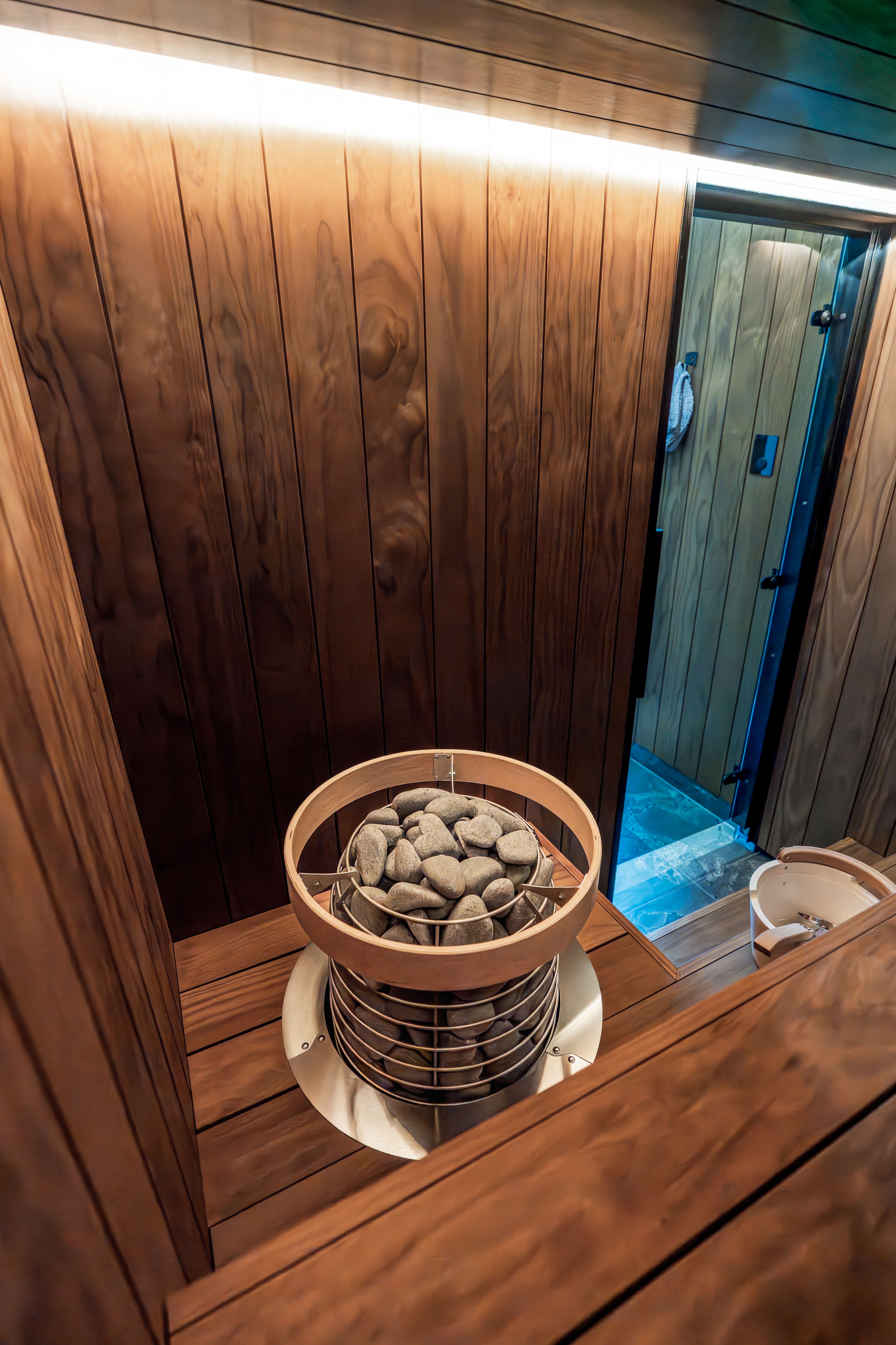 Modern Nordic Indoor Sauna with Electric Heater · Free Stock Photo