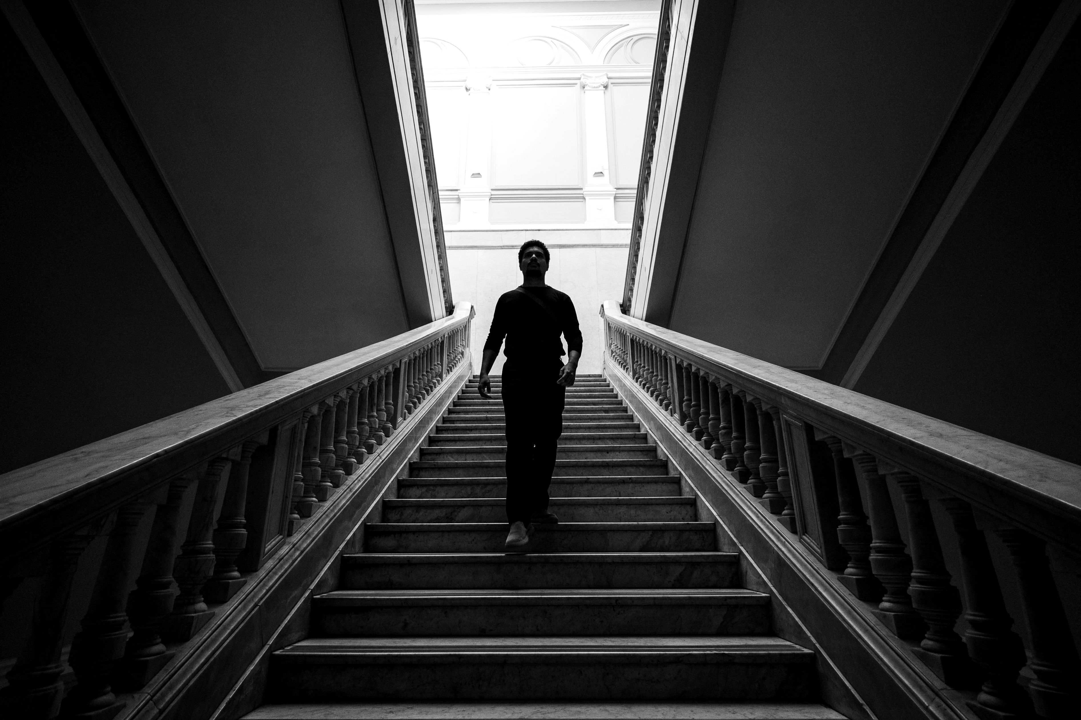 Monochrome Staircase View in Buenos Aires University · Free Stock Photo