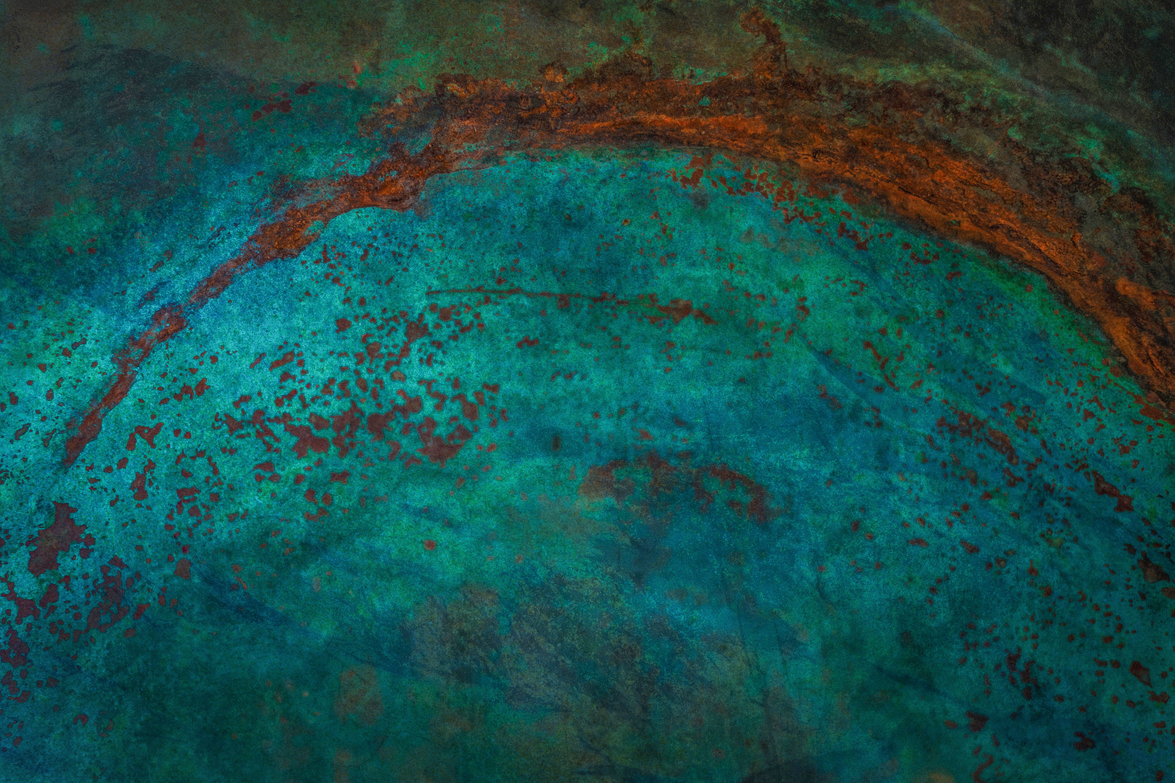 Weathered Patina Texture with Rustic Teal and Rust · Free Stock Photo