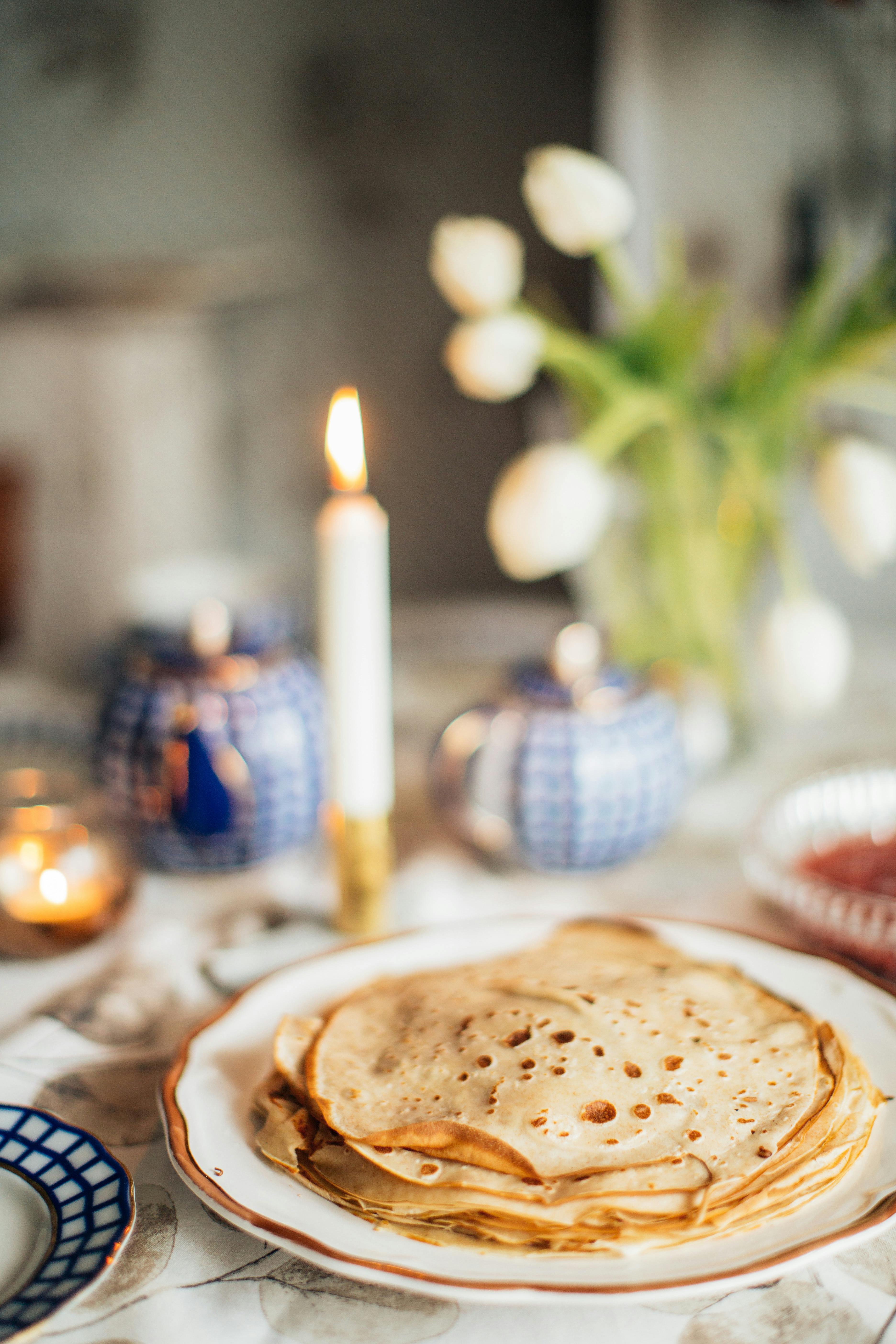 Crepes on Ceramic Plate · Free Stock Photo