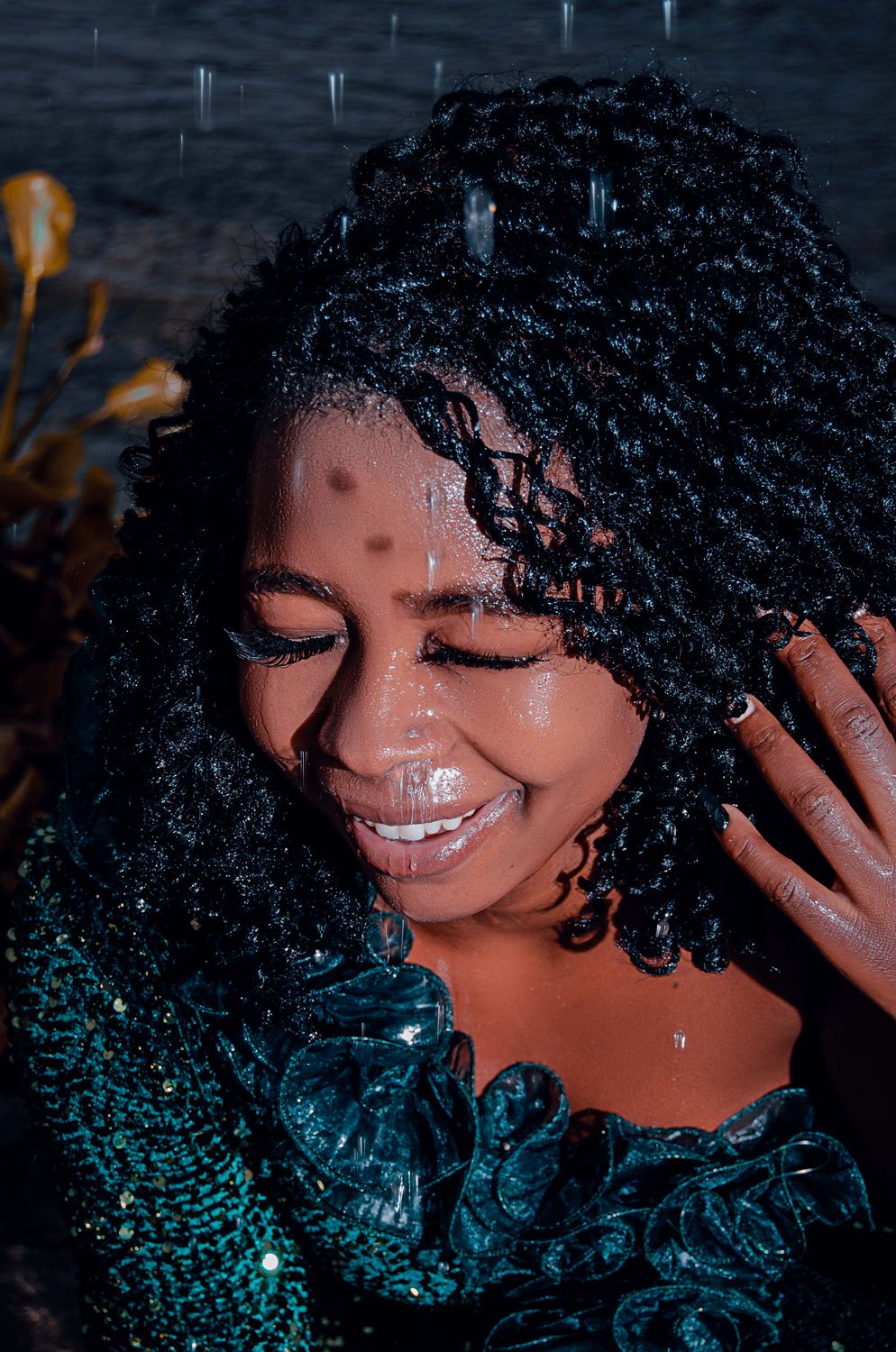 Joyful Woman Smiling in the Rain · Free Stock Photo