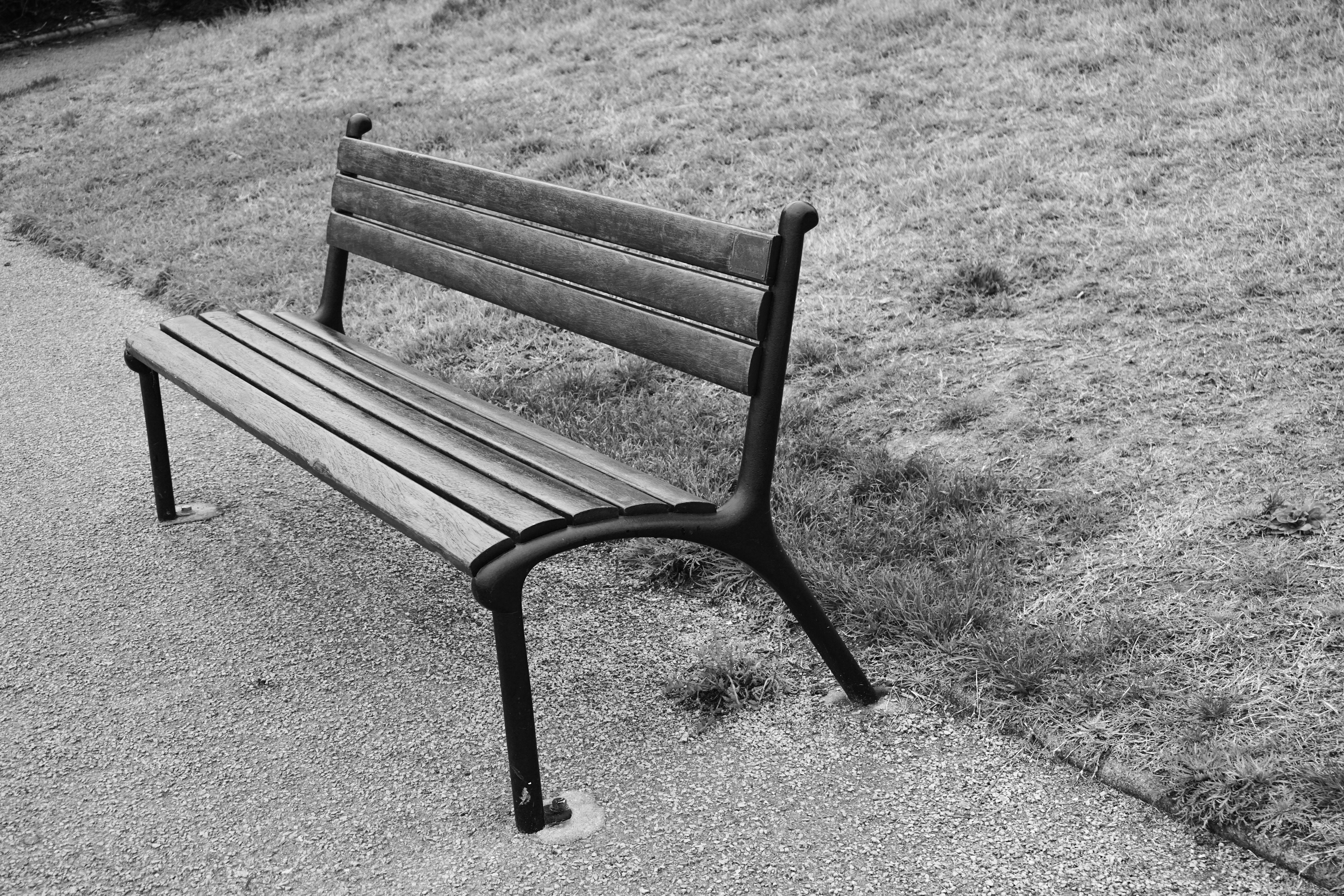 Grayscale Photography of Bench · Free Stock Photo