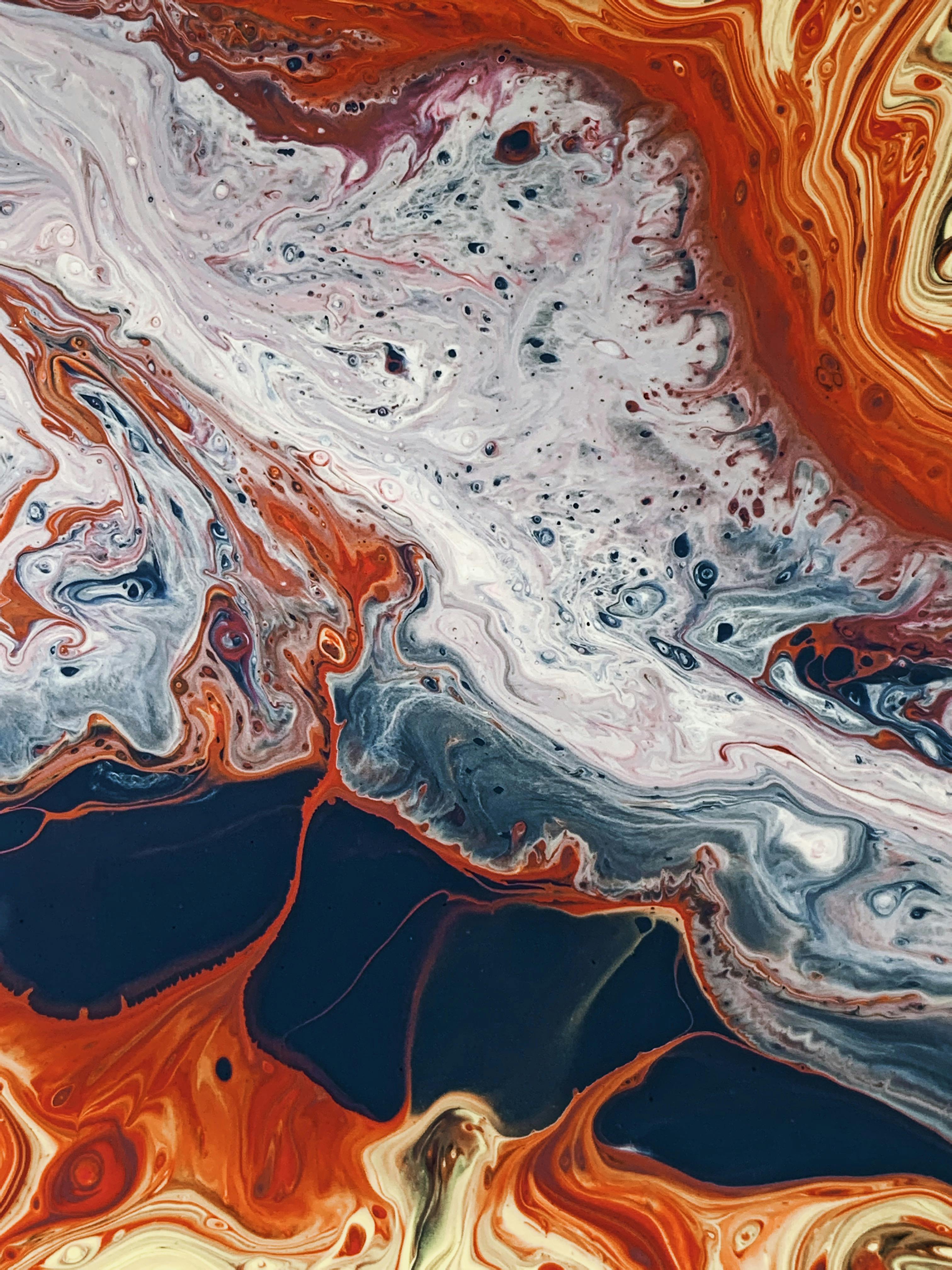 White Blue and Orange Abstract Painting · Free Stock Photo