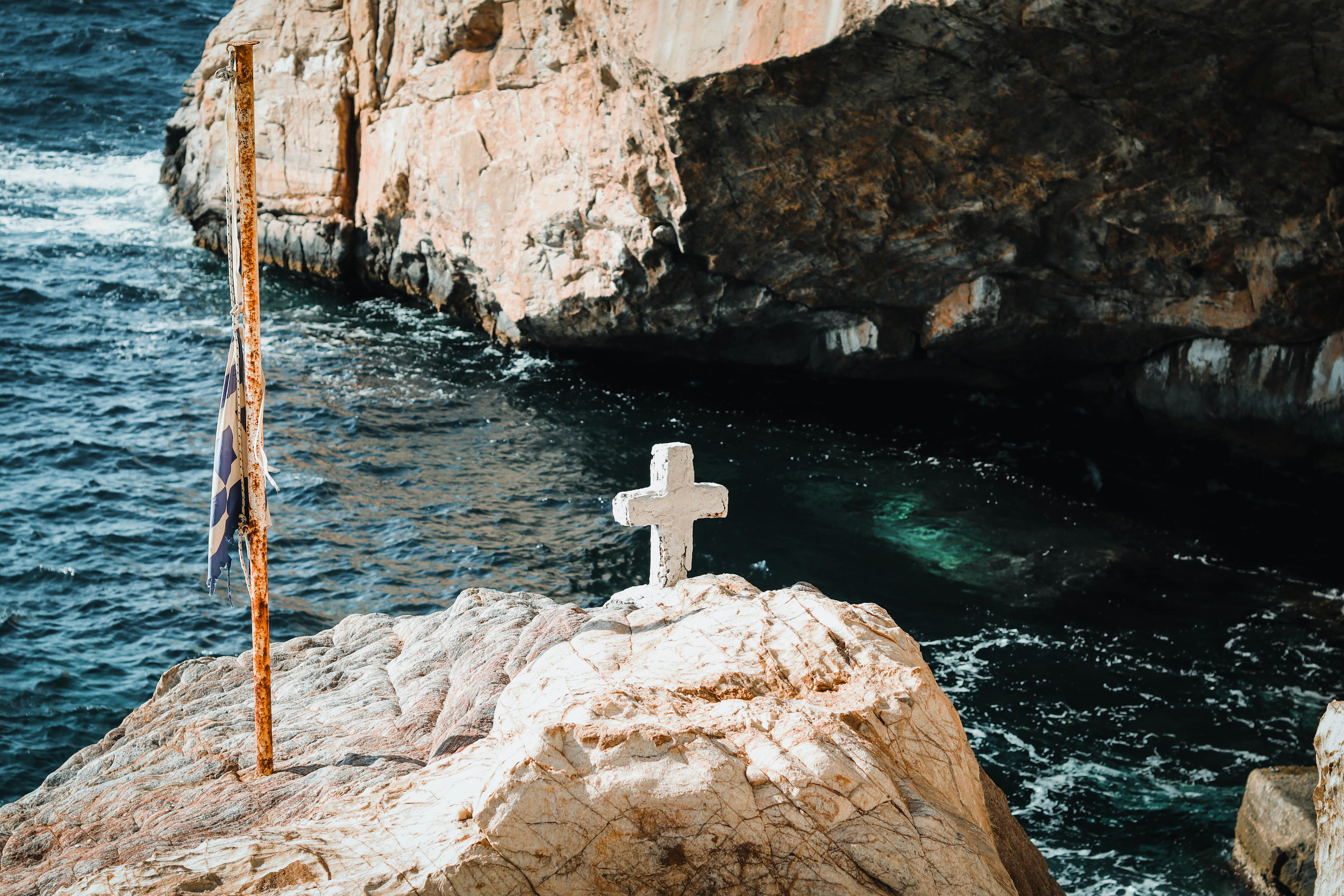 White Cross On Rock Formation · Free Stock Photo