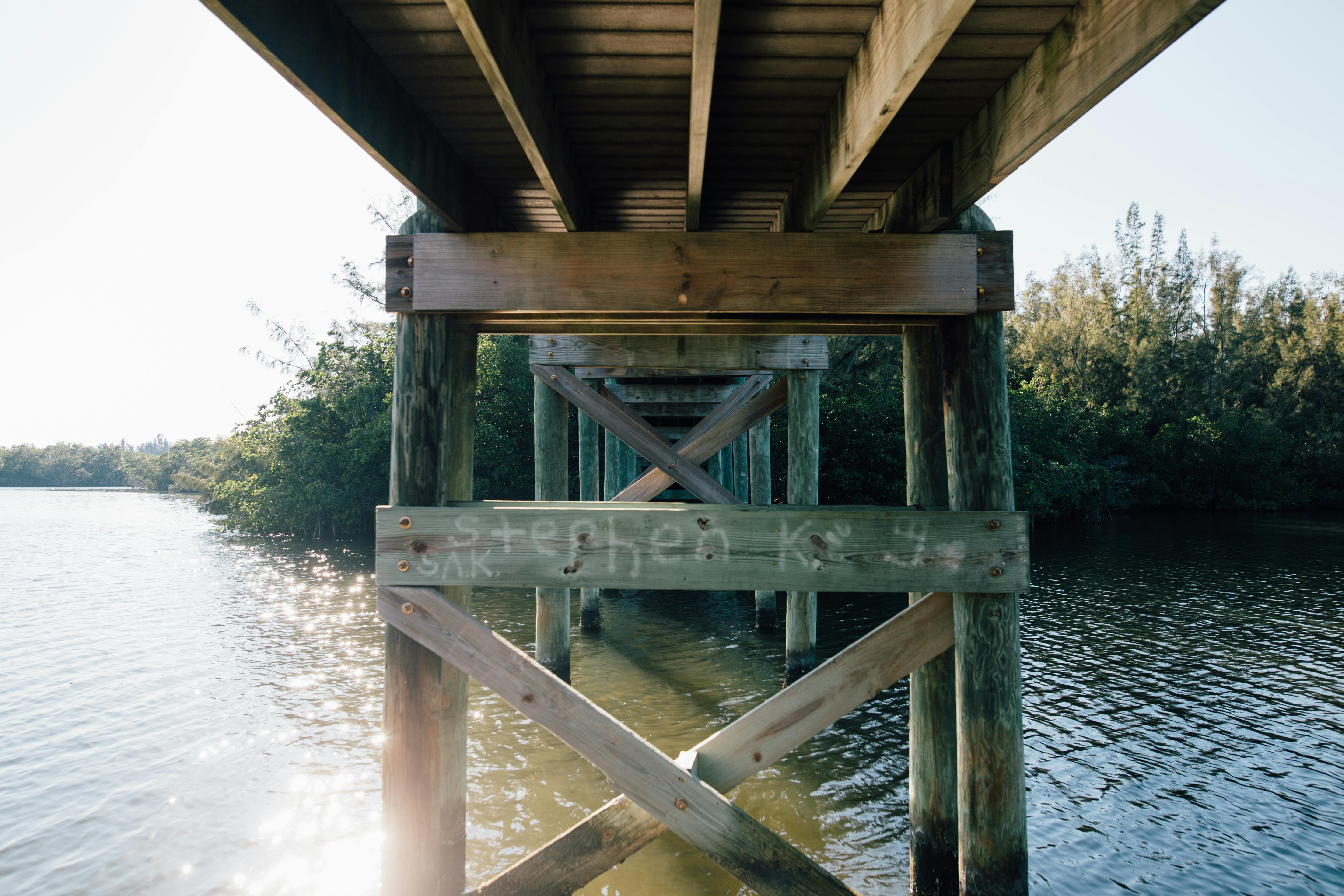 Wooden Bridge over River · Free Stock Photo