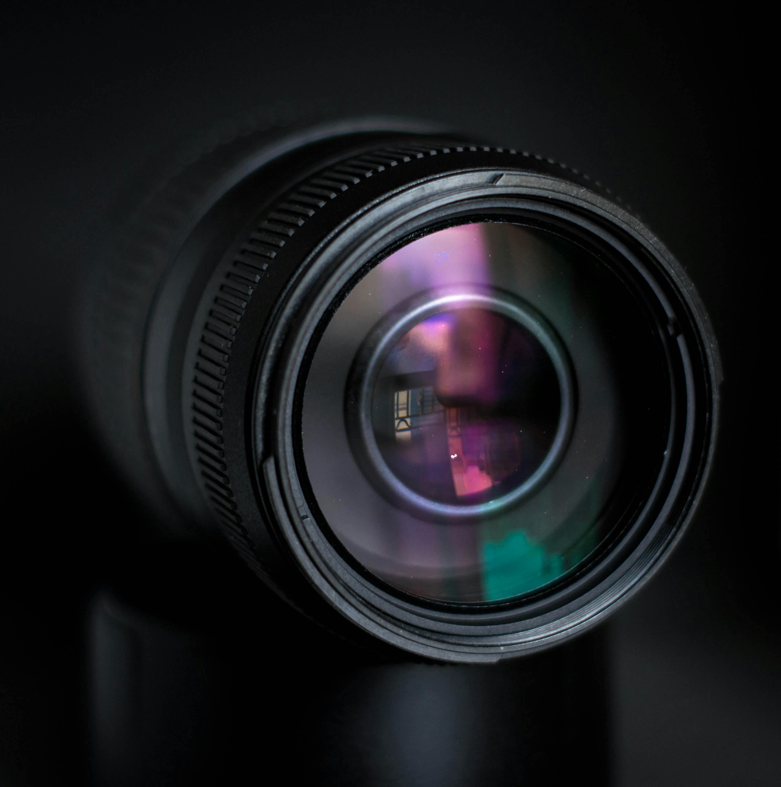 Black Camera Lens on Black Surface · Free Stock Photo
