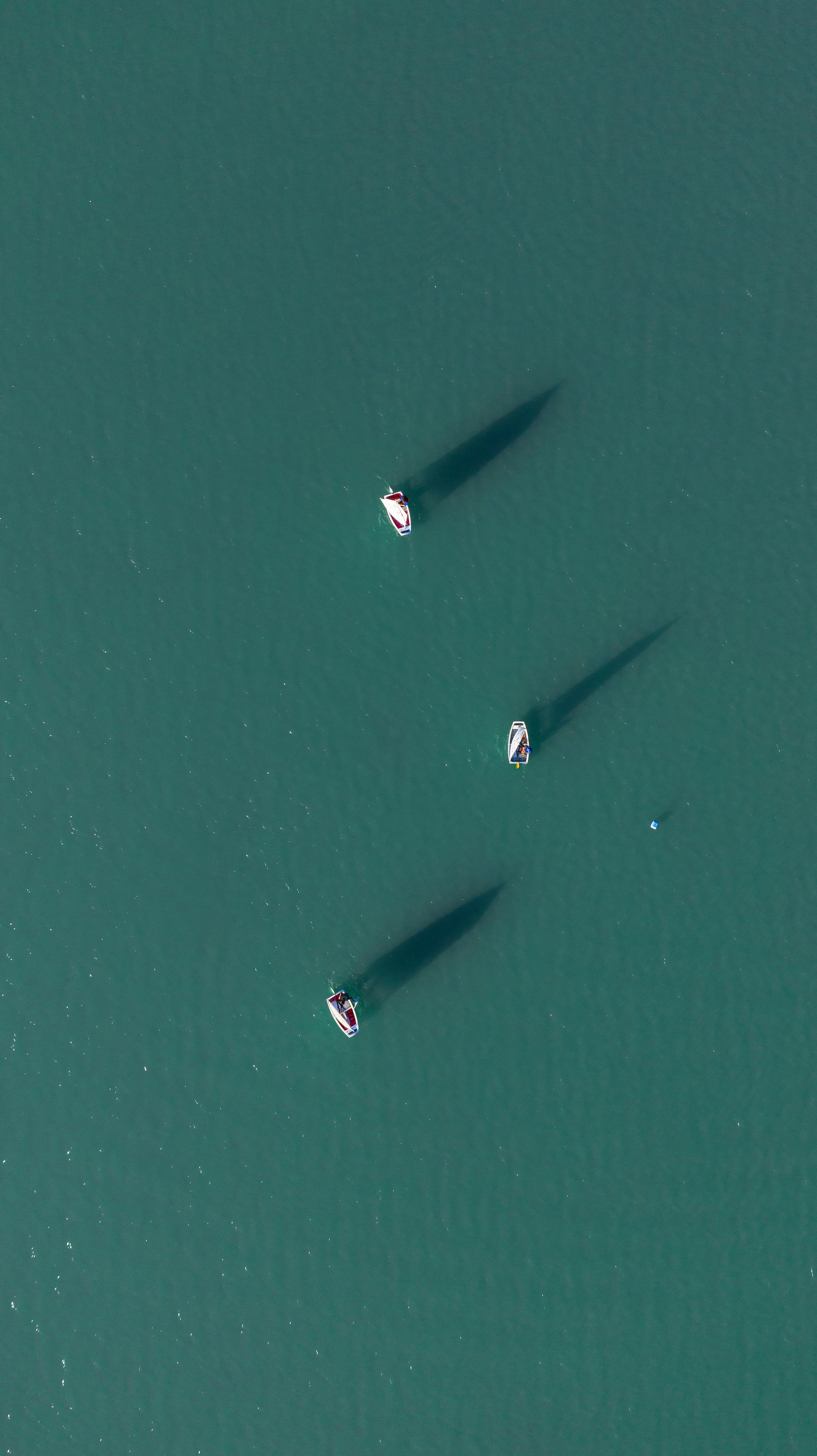 Aerial Shot Boats In The Middle Of The Ocean · Free Stock Photo