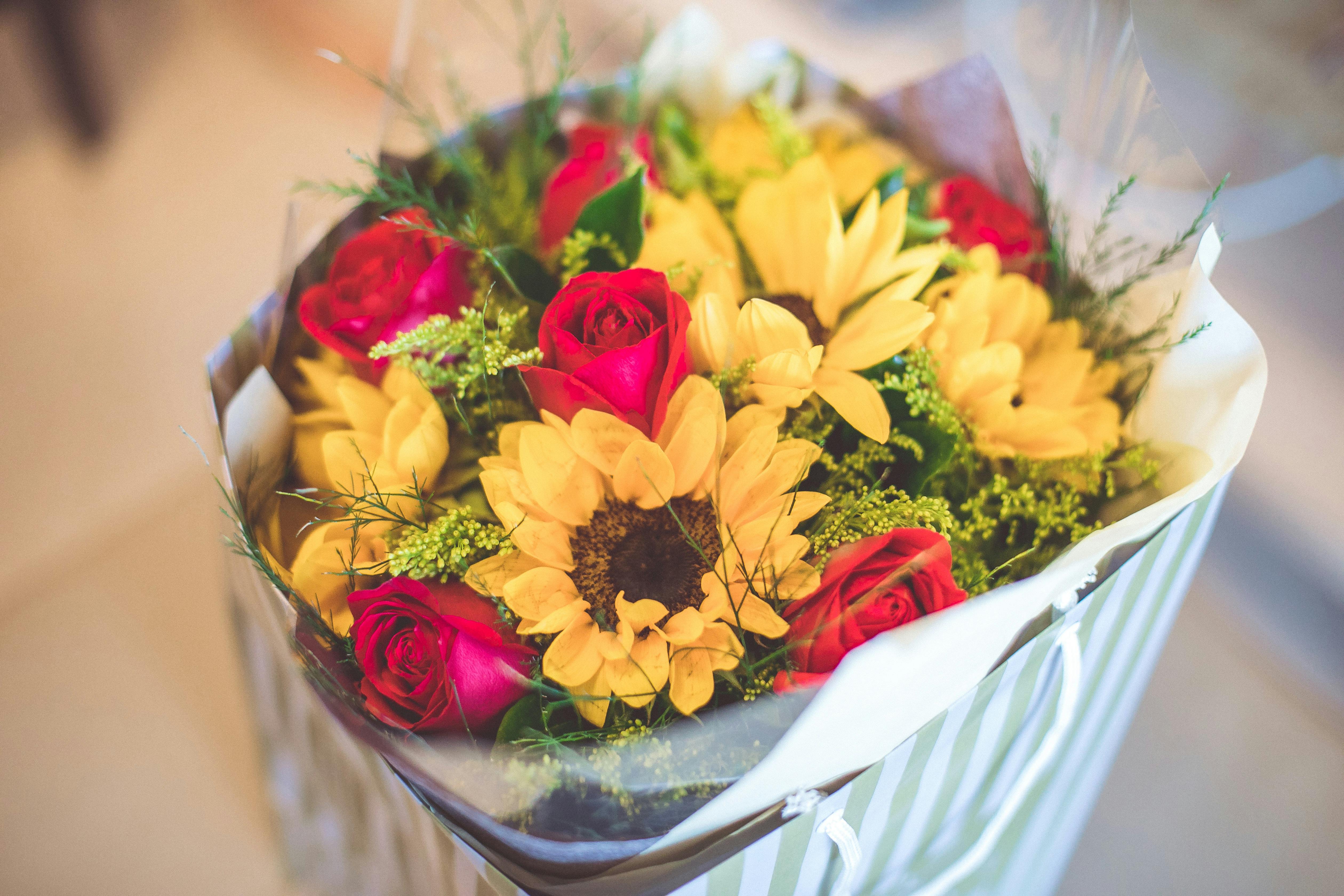 Red and Yellow Flower Bouquet · Free Stock Photo